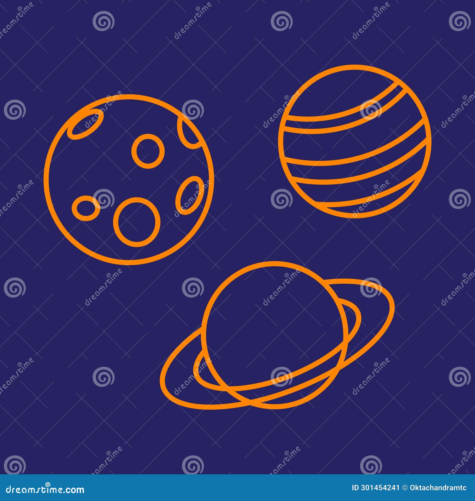 Space Design Elements, Covering Several Planets. Suitable for Education ...