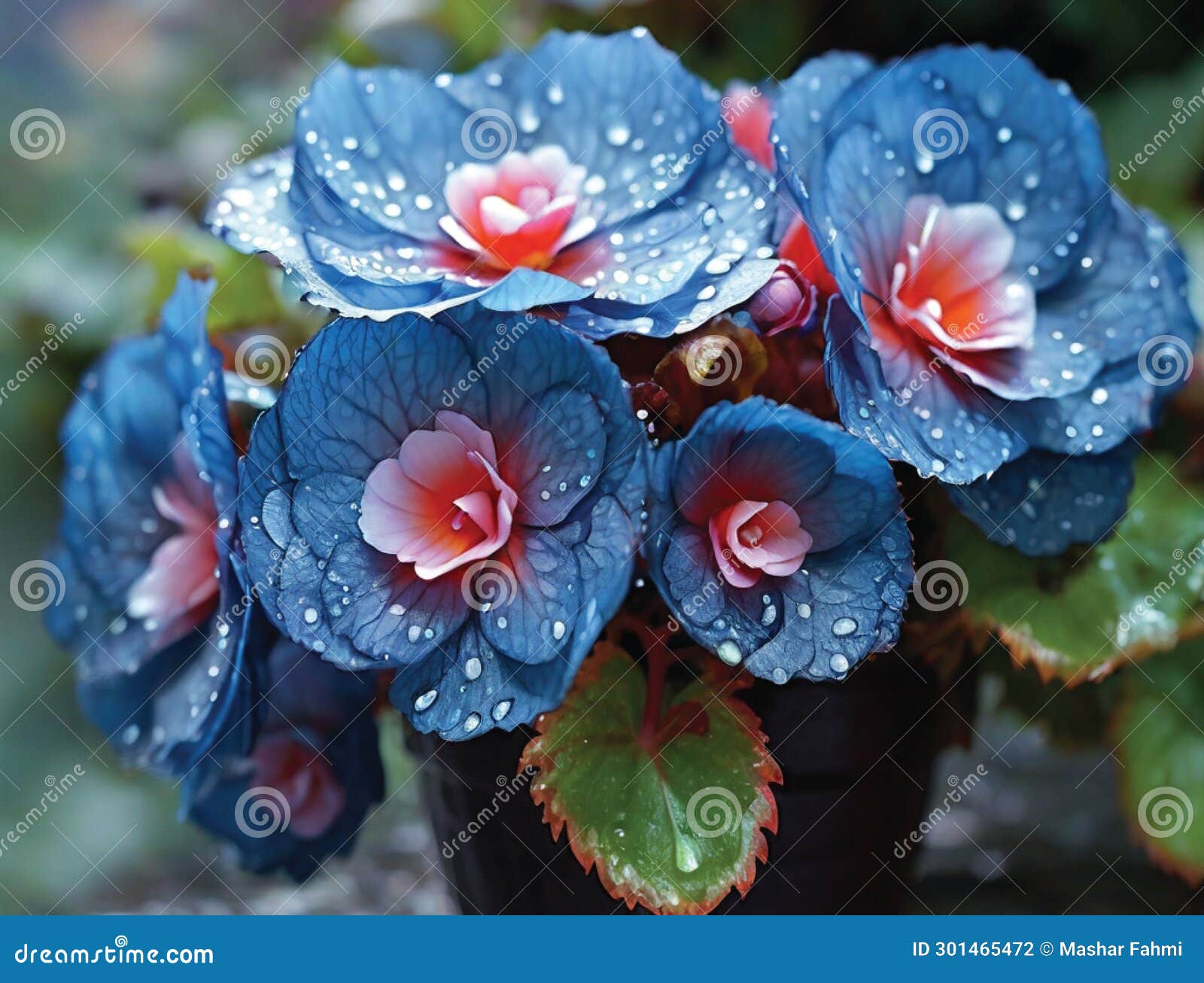 Very Beautiful Blue Begonia in a Pot Stock Photo - Image of garden ...