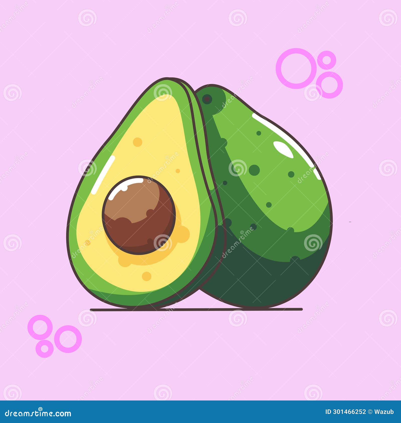Avocado Fruit Vector Illustration Flat 2D Icon Stock Vector ...