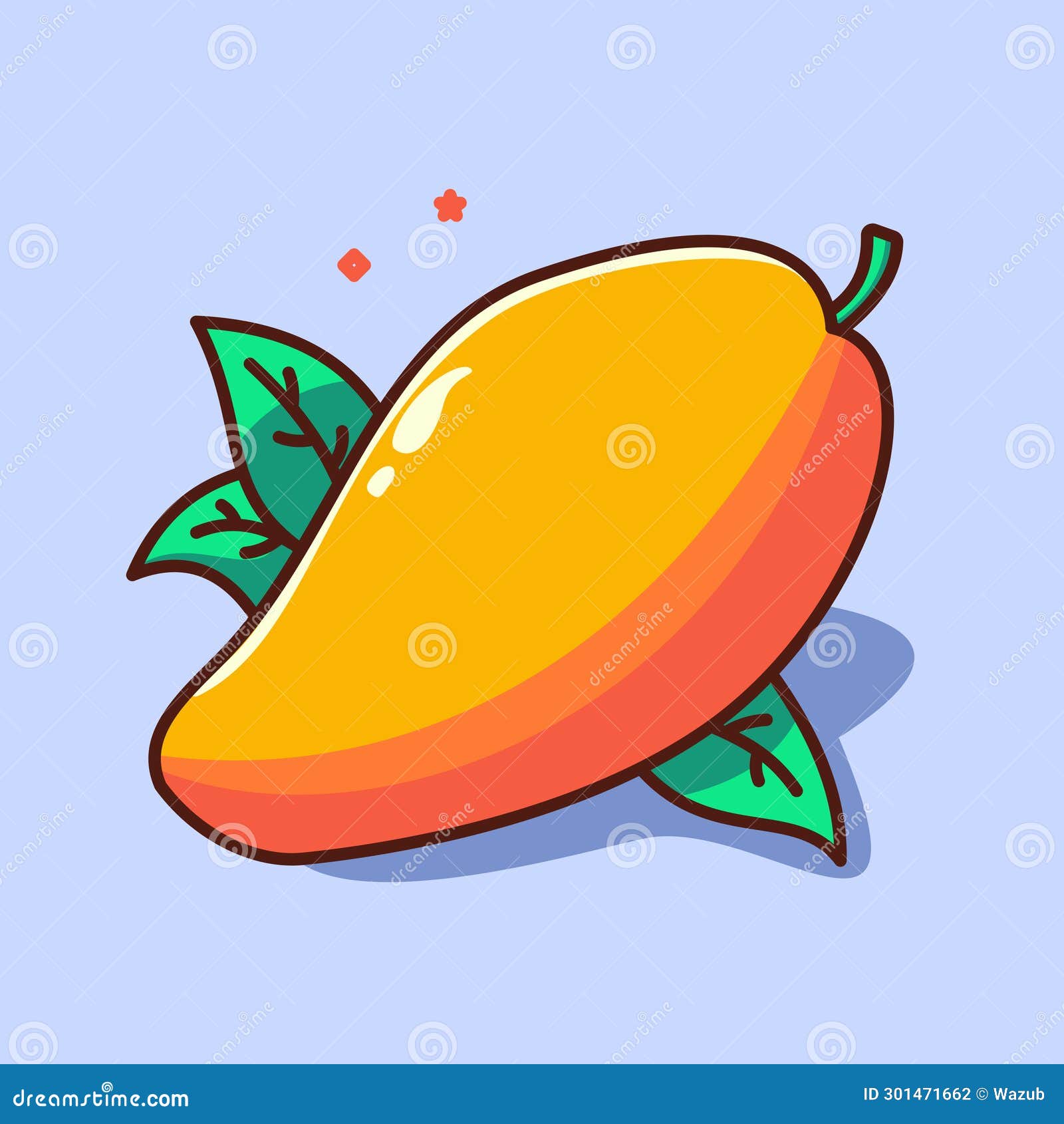 Mango Fruit Vector Graphic Illustration Flat 2D Icon Stock Vector ...