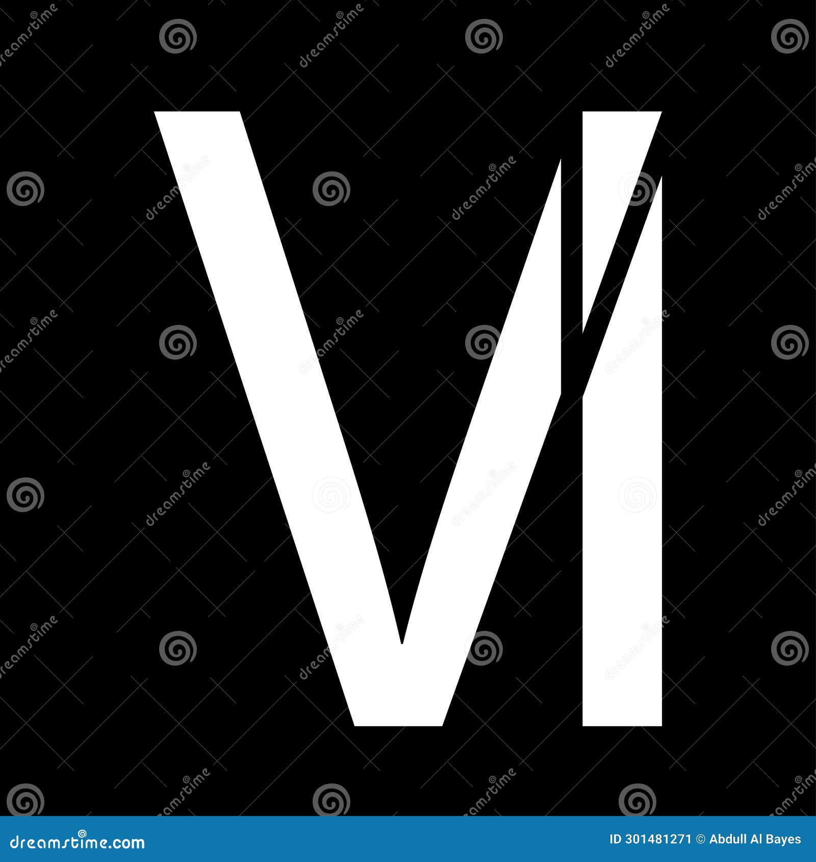 VI Letter Branding Logo Design with a Leaf Stock Vector - Illustration ...