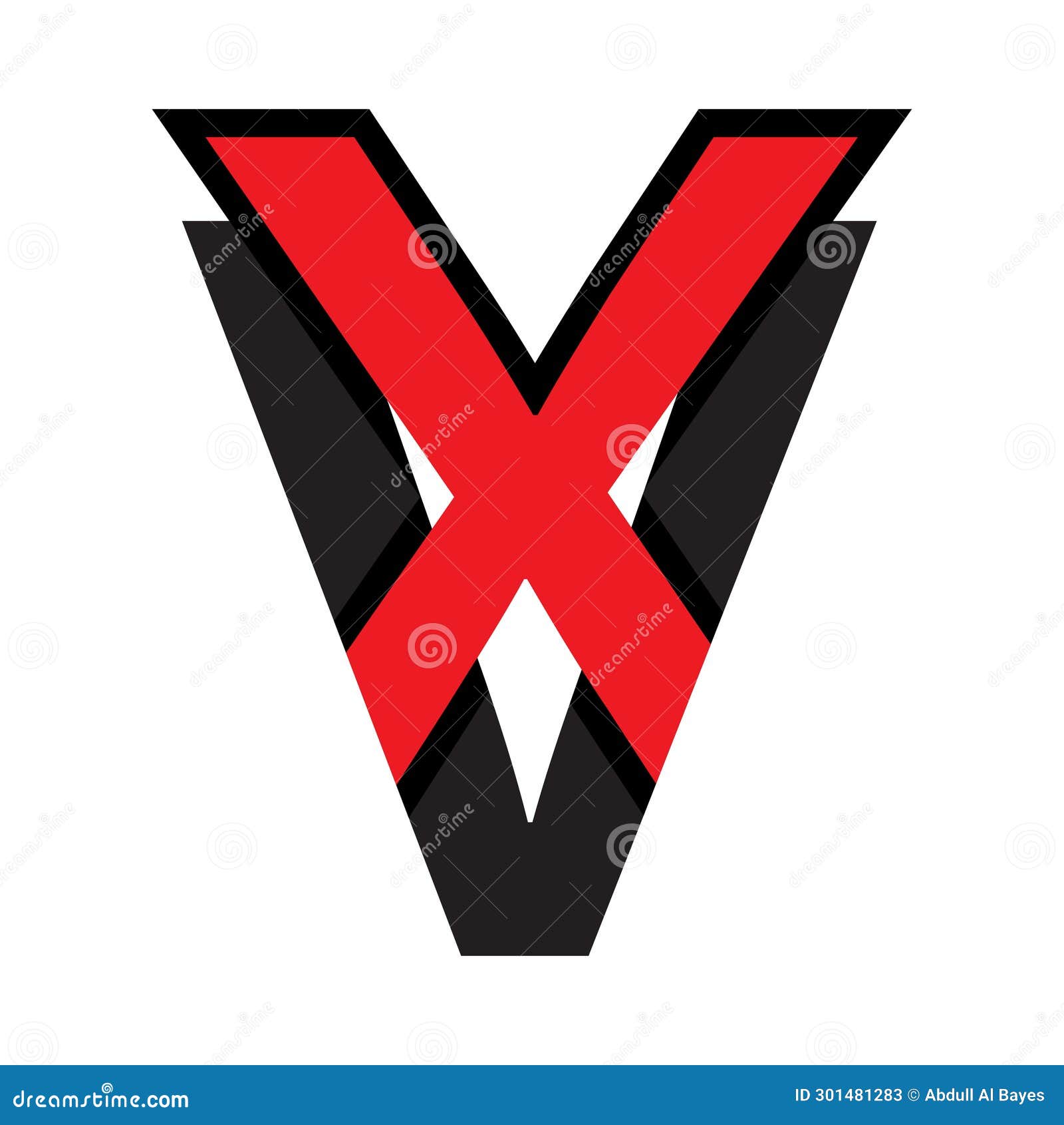 XV Letter Branding Logo Design With A Leaf.. Vector Illustration ...