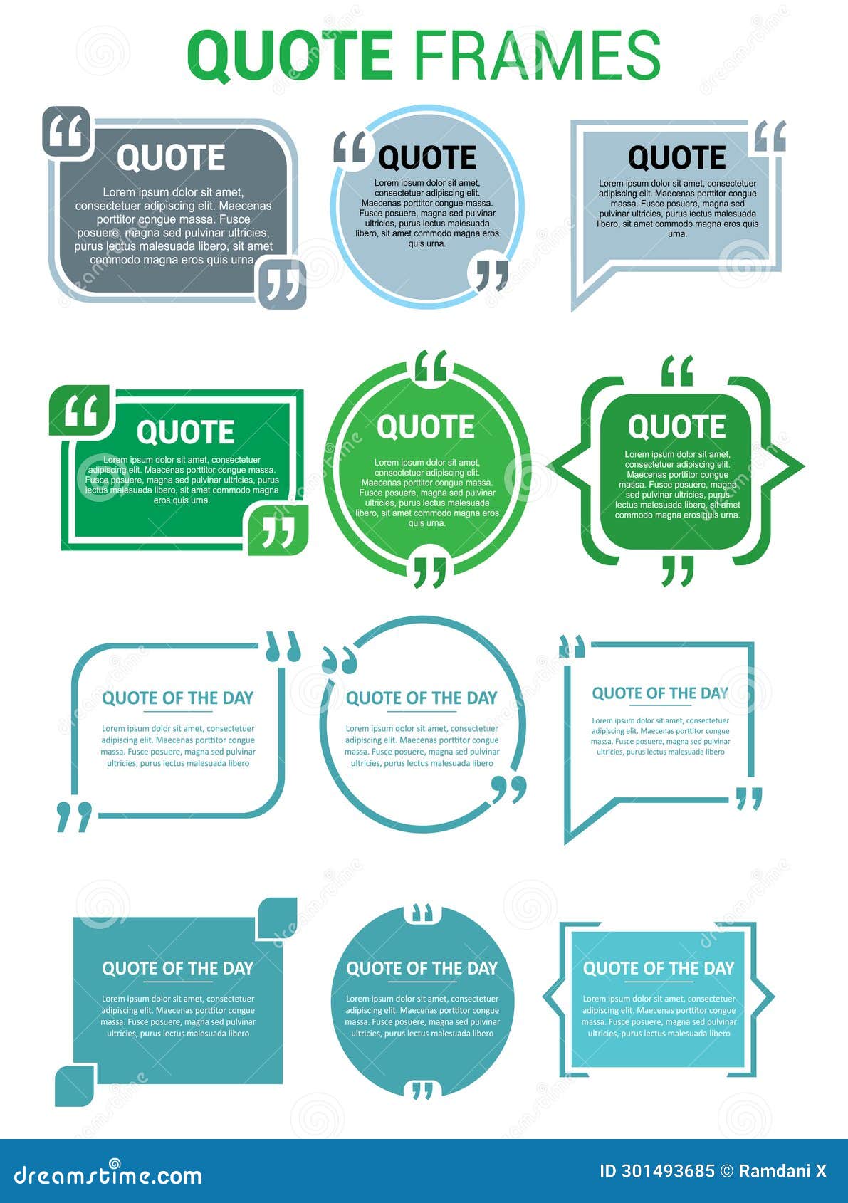 Quotes Frame Template Minimalist Design Stock Vector - Illustration of ...