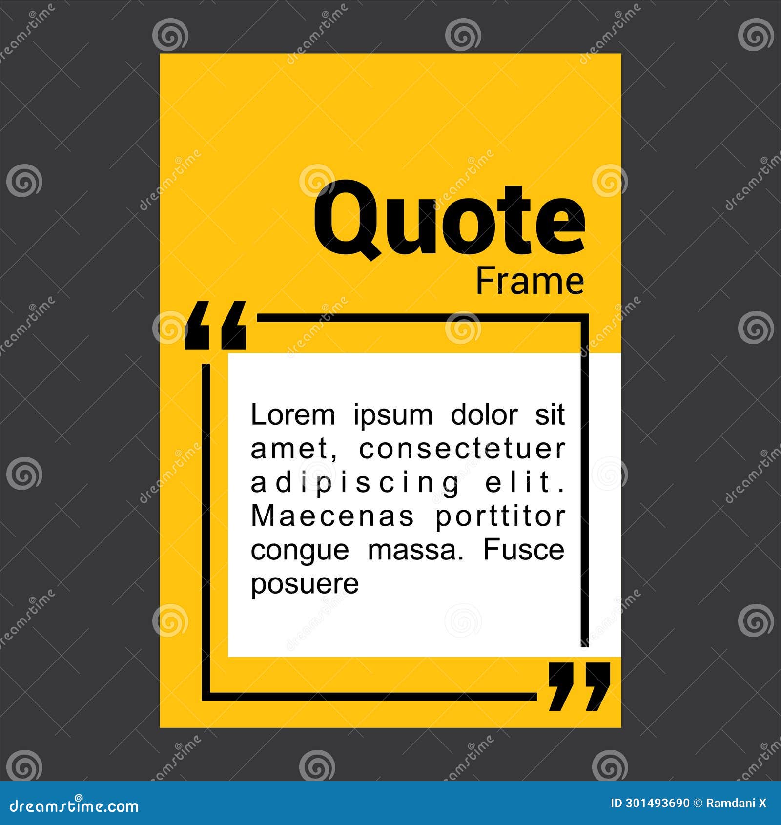 Quotes Frame Template Minimalist Design Stock Vector - Illustration of ...