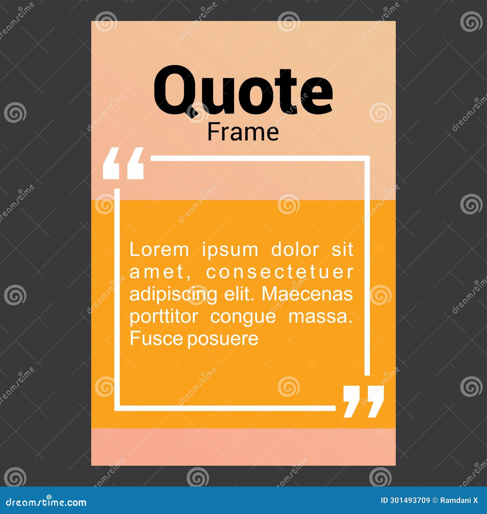 Quotes Frame Template Minimalist Design Stock Vector - Illustration of ...