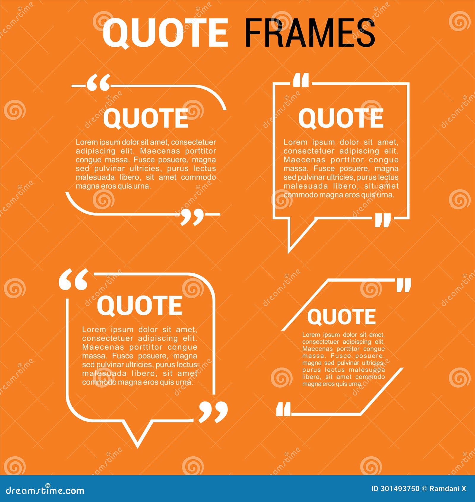 Quotes Frame Template Minimalist Design Stock Vector - Illustration of ...