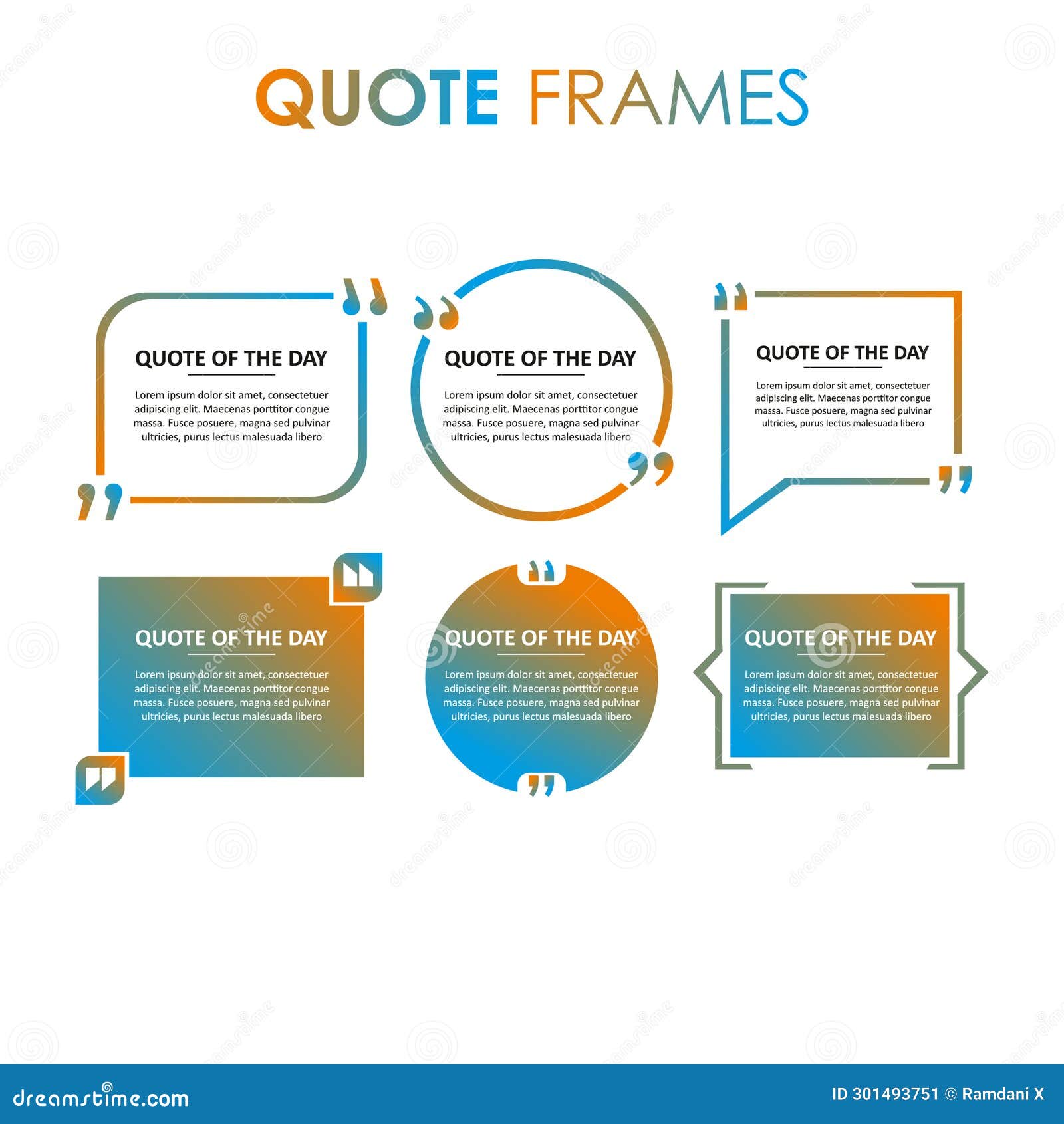 Quotes Frame Template Minimalist Design Stock Vector - Illustration of ...