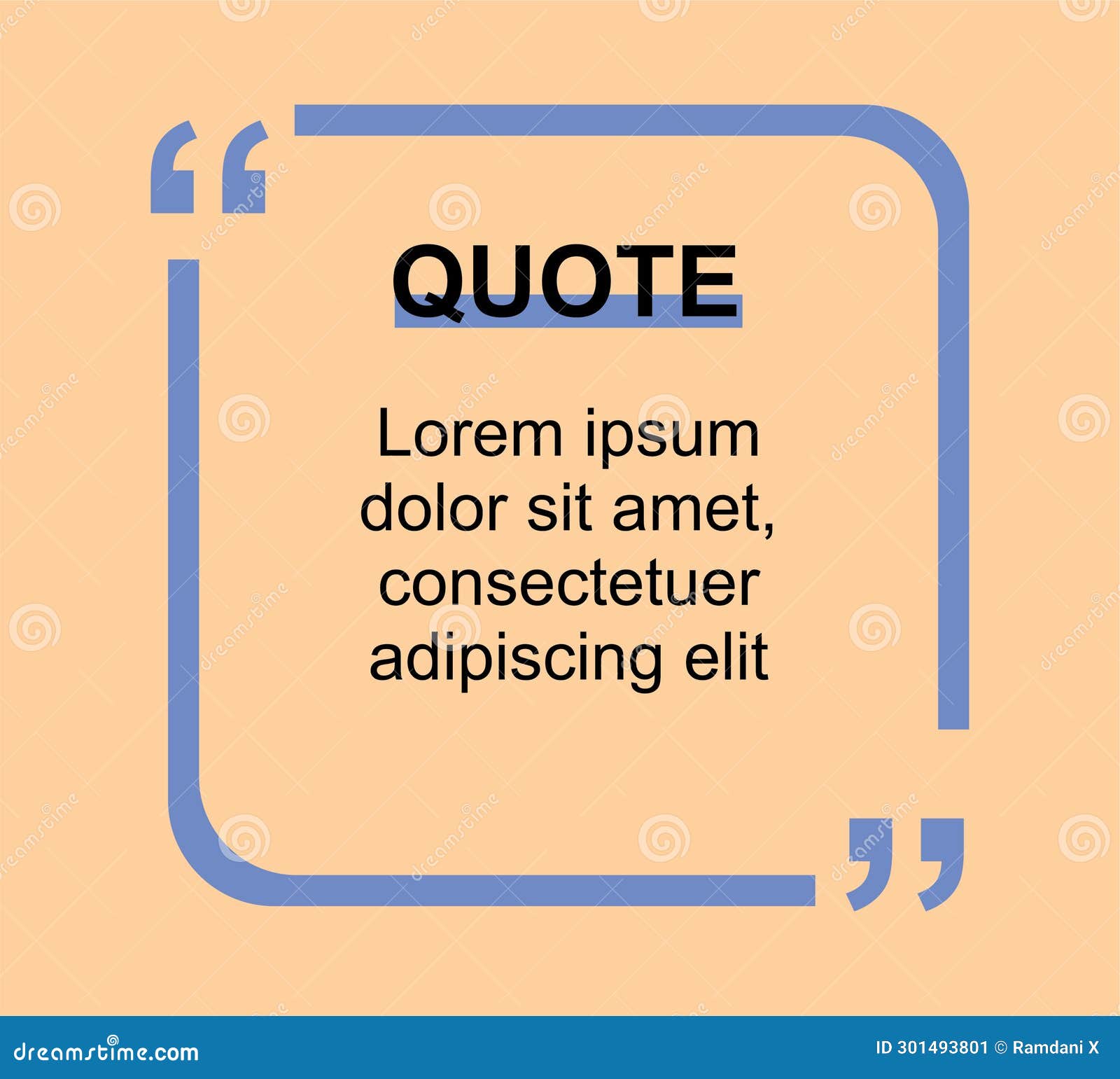 Quotes Frame Template Minimalist Design Stock Vector - Illustration of ...