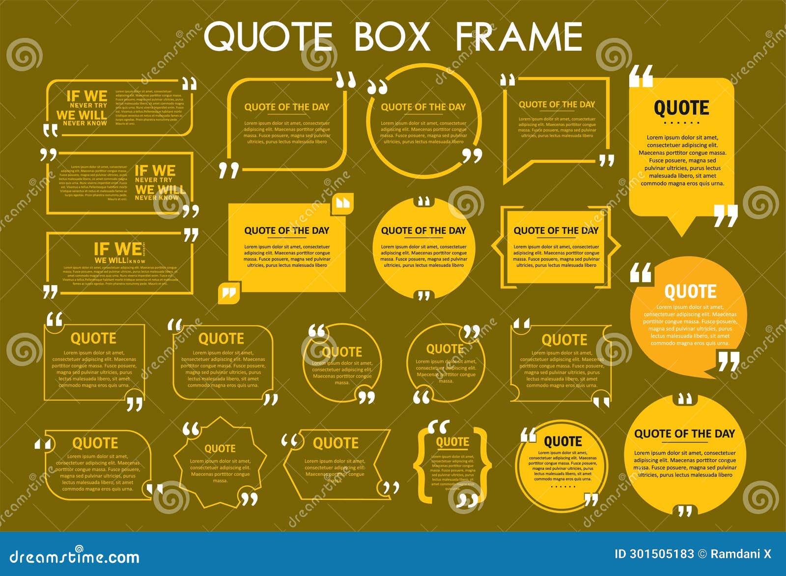 Quotes Frame Template Minimalist Design Stock Vector - Illustration of ...