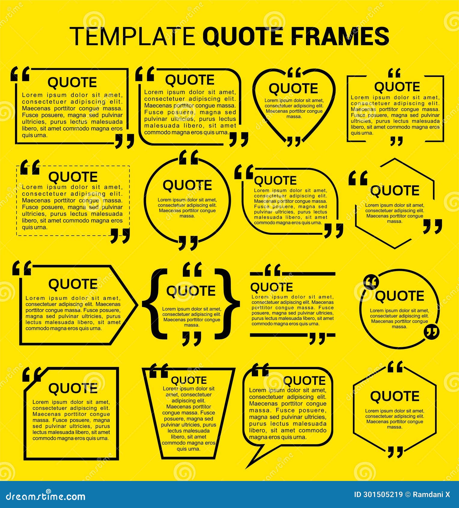 Quotes Frame Template Minimalist Design Stock Vector - Illustration of ...