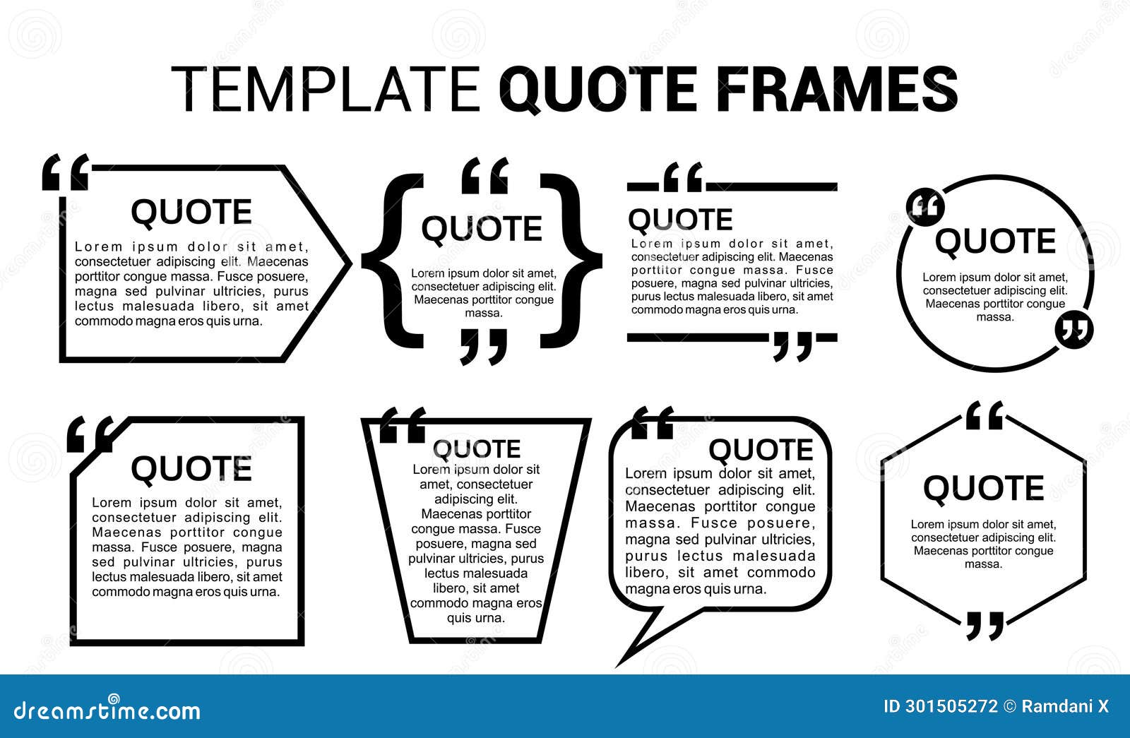 Quotes Frame Template Minimalist Design Stock Vector - Illustration of ...