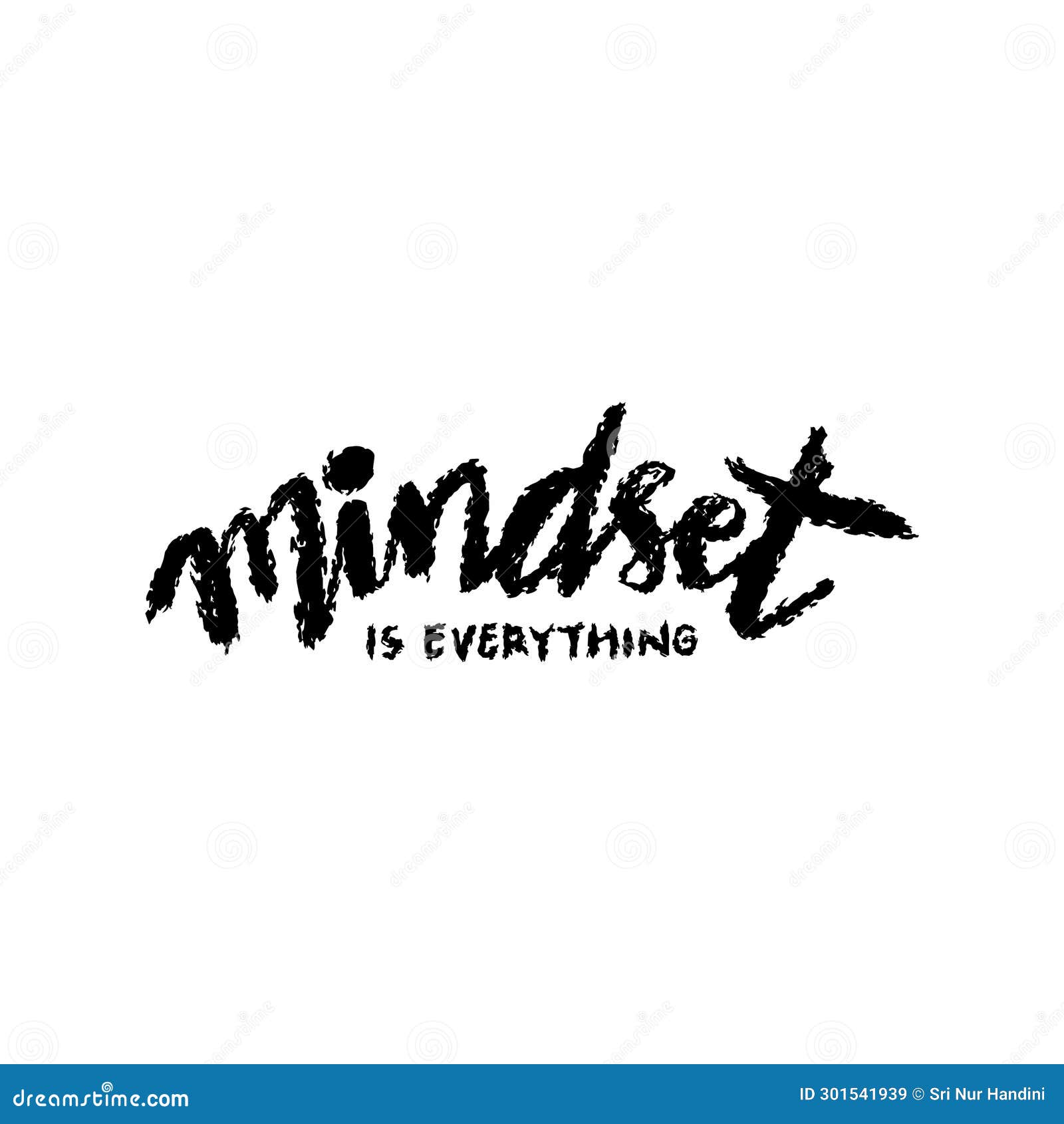 Mindset is Everything. Vector Hand Drawn Lettering Stock Illustration ...