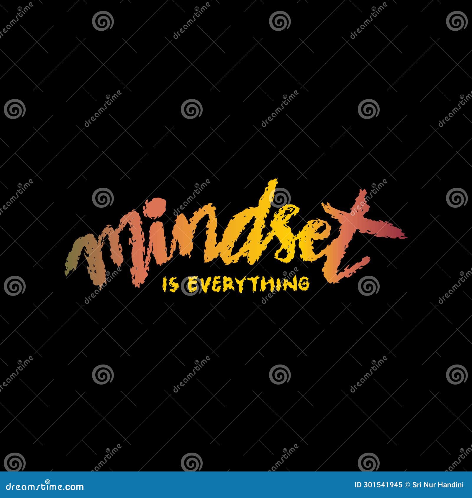Mindset is Everything. Vector Hand Drawn Lettering Stock Illustration ...