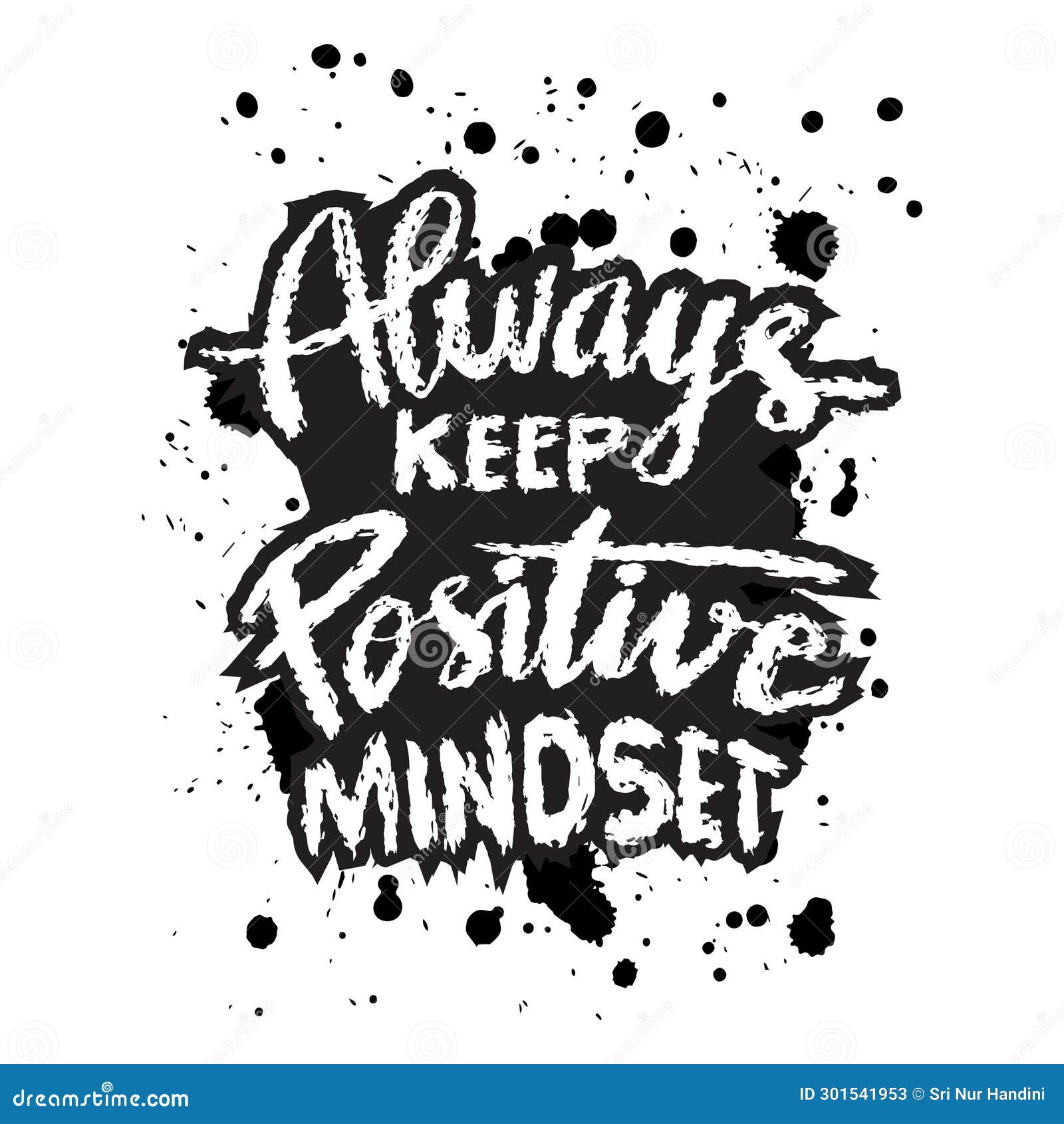 Always Keep Positive Mindset. Inspirational Quote. Hand Drawn Lettering ...