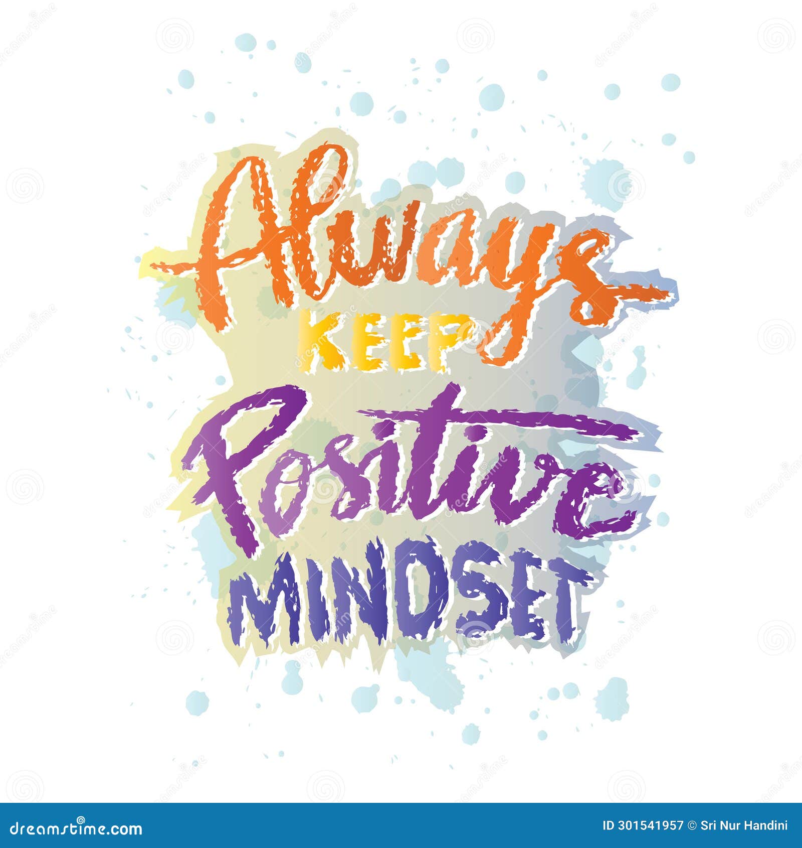 Always Keep Positive Mindset. Inspirational Quote. Hand Drawn Lettering ...