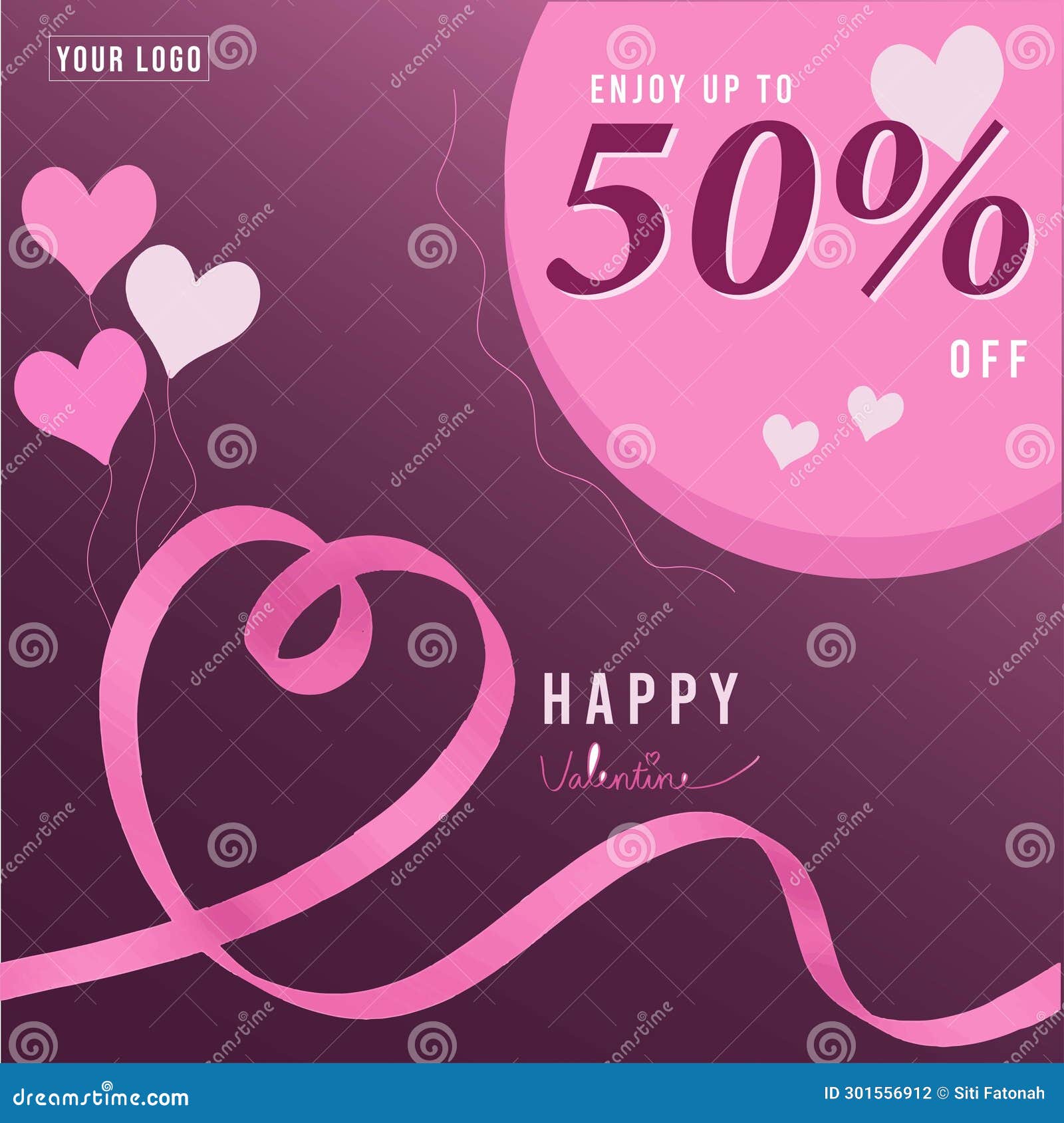 Valentine Discount Promotion Template Sales Ideas Suitable for Social ...