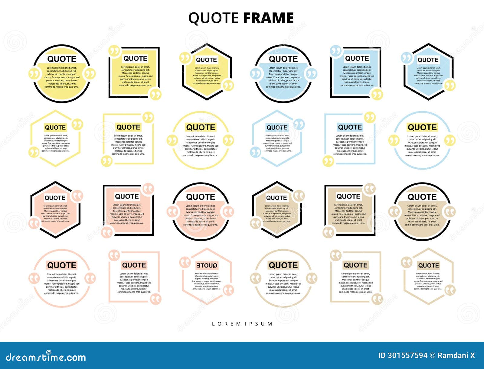 Quotes Frame Template Minimalist Design Stock Illustration ...