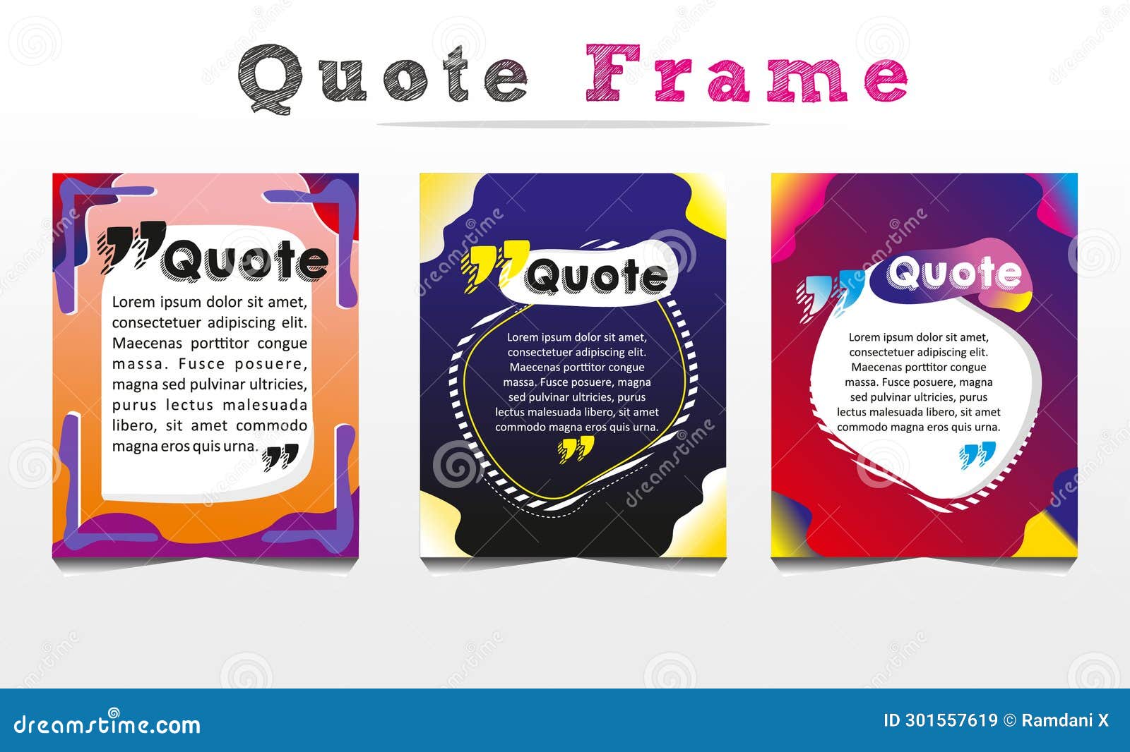 Quotes Frame Template Minimalist Design Stock Vector - Illustration of ...