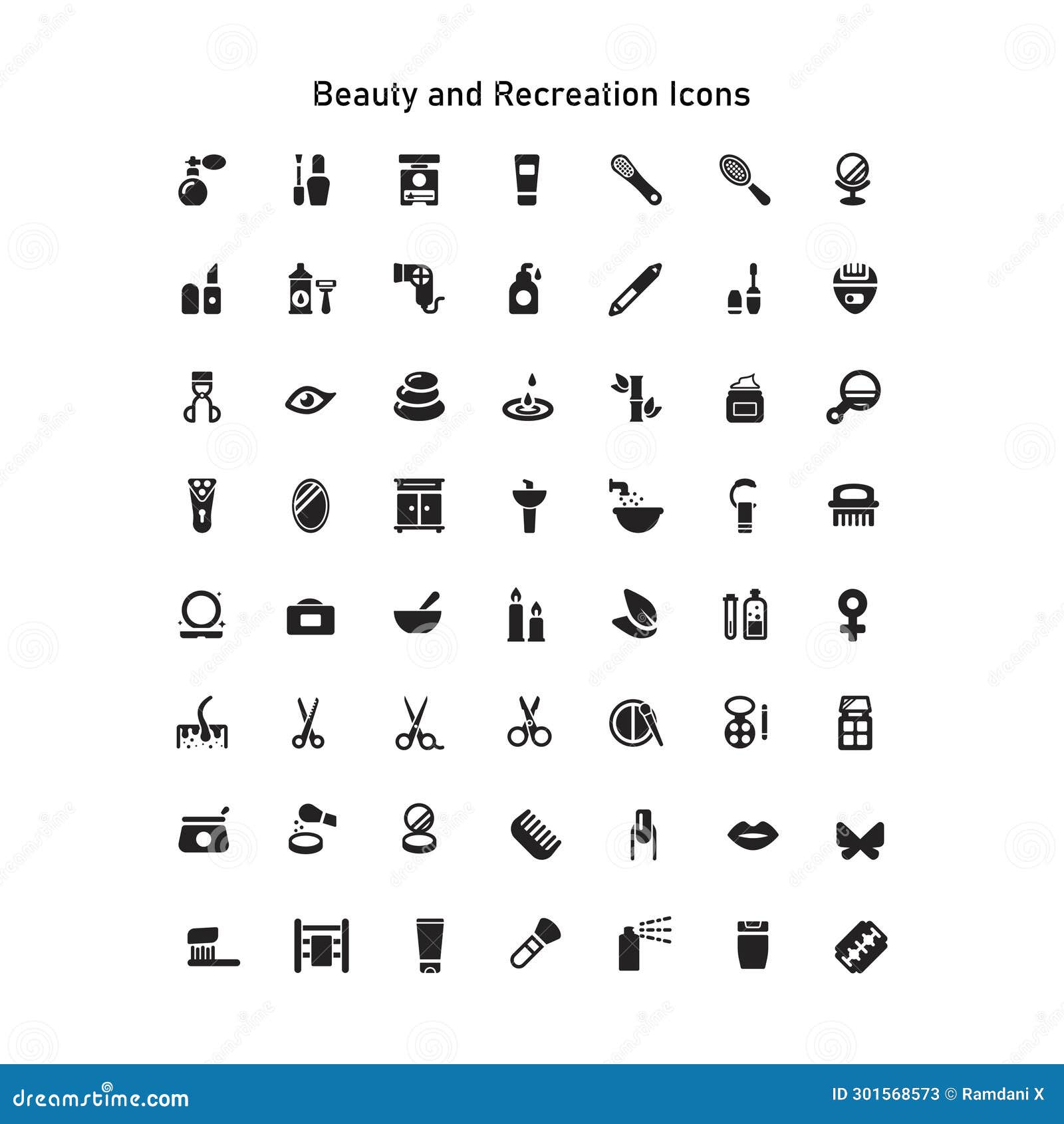 Beauty and Recreation Icons Design Template Stock Illustration ...