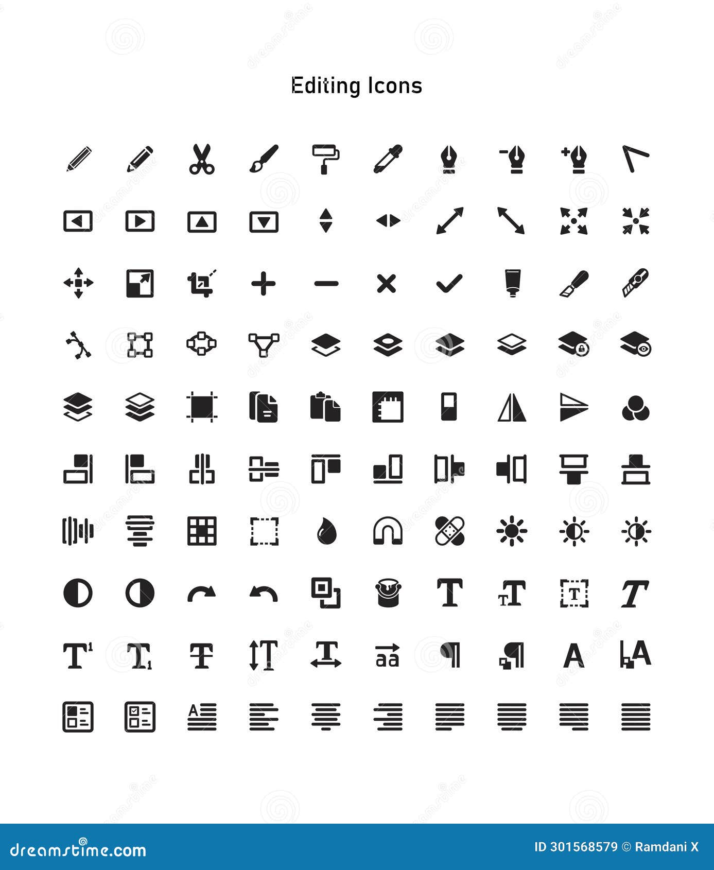 Editing Icons Design Template Stock Vector - Illustration of cutters ...