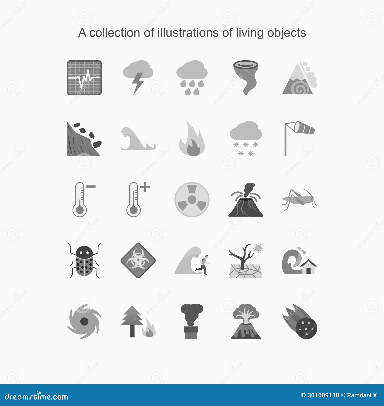 A Collection of Illustrations of Living Objects Stock Vector ...