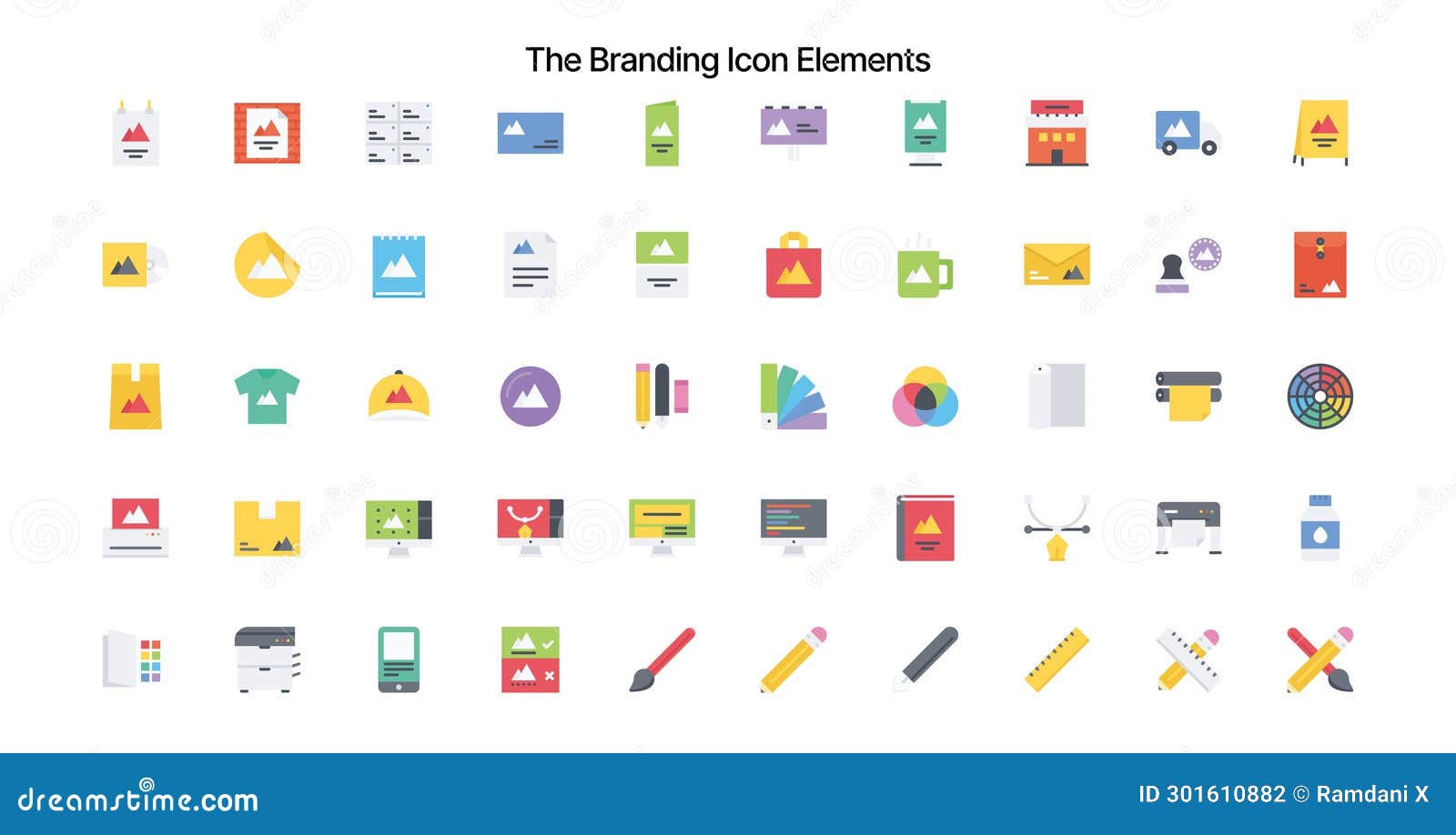 Branding Icon Element Design Set Stock Vector - Illustration of ...