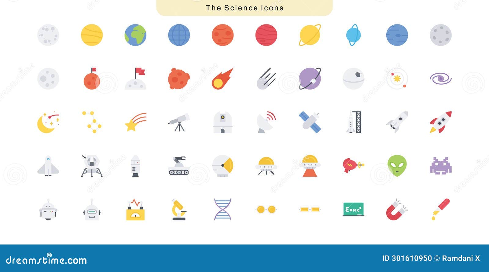 Science Icon Element Design Set Stock Illustration - Illustration of ...