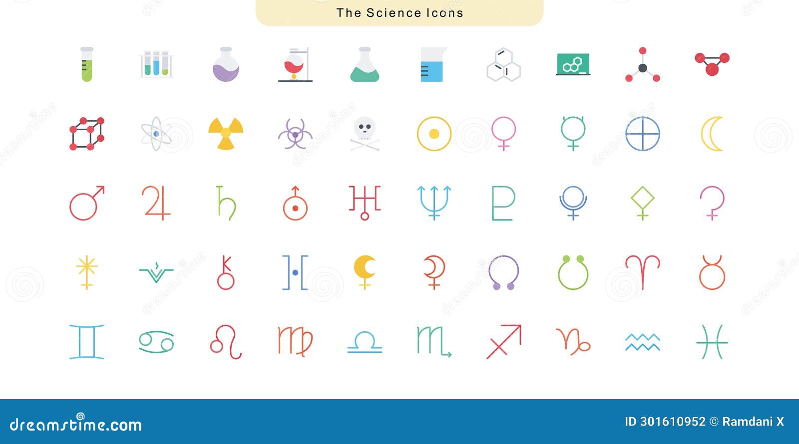 Science Icon Element Design Set Stock Illustration - Illustration of ...