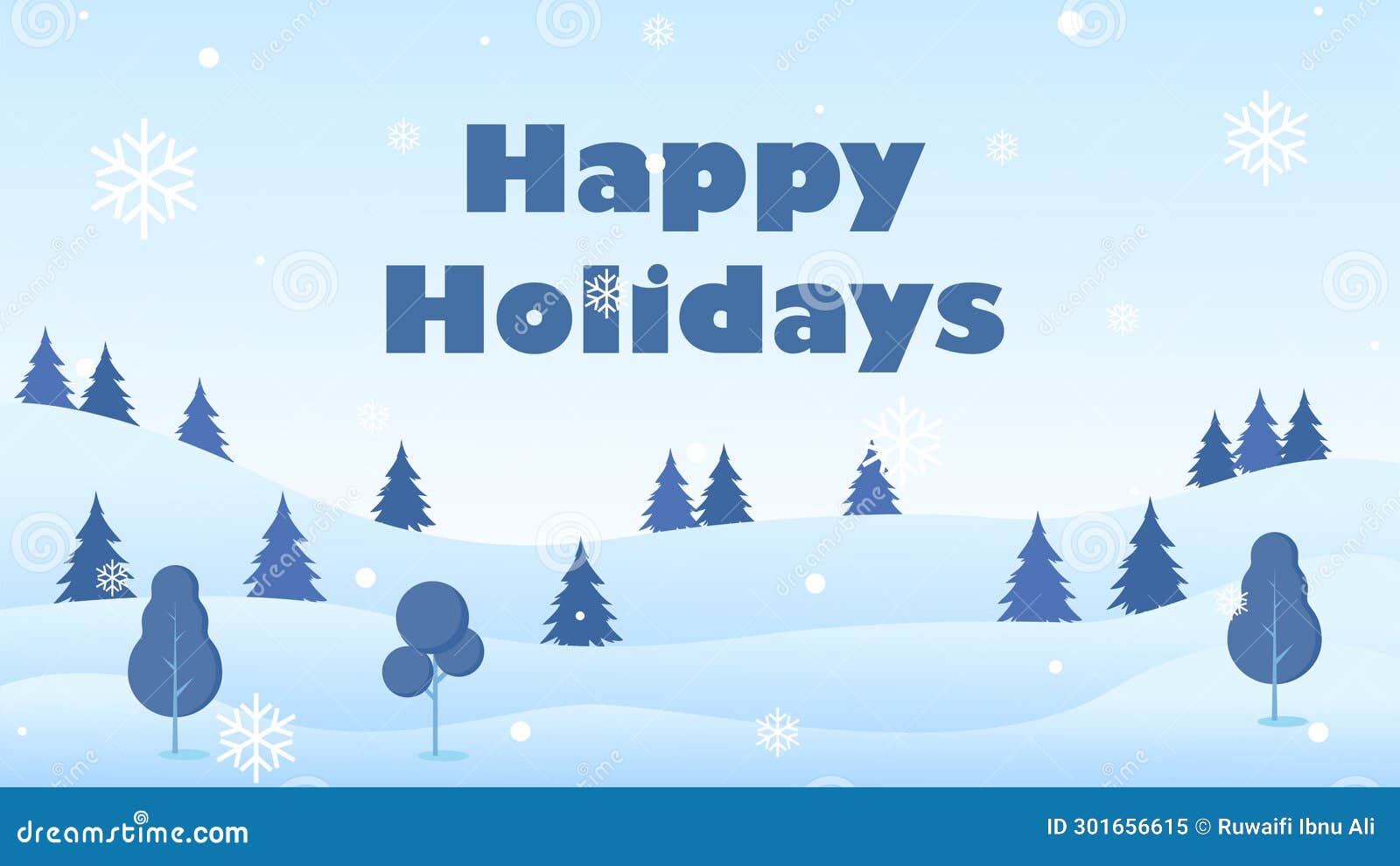 Happy Holidays. Winter Landscape Illustration Stock Vector ...