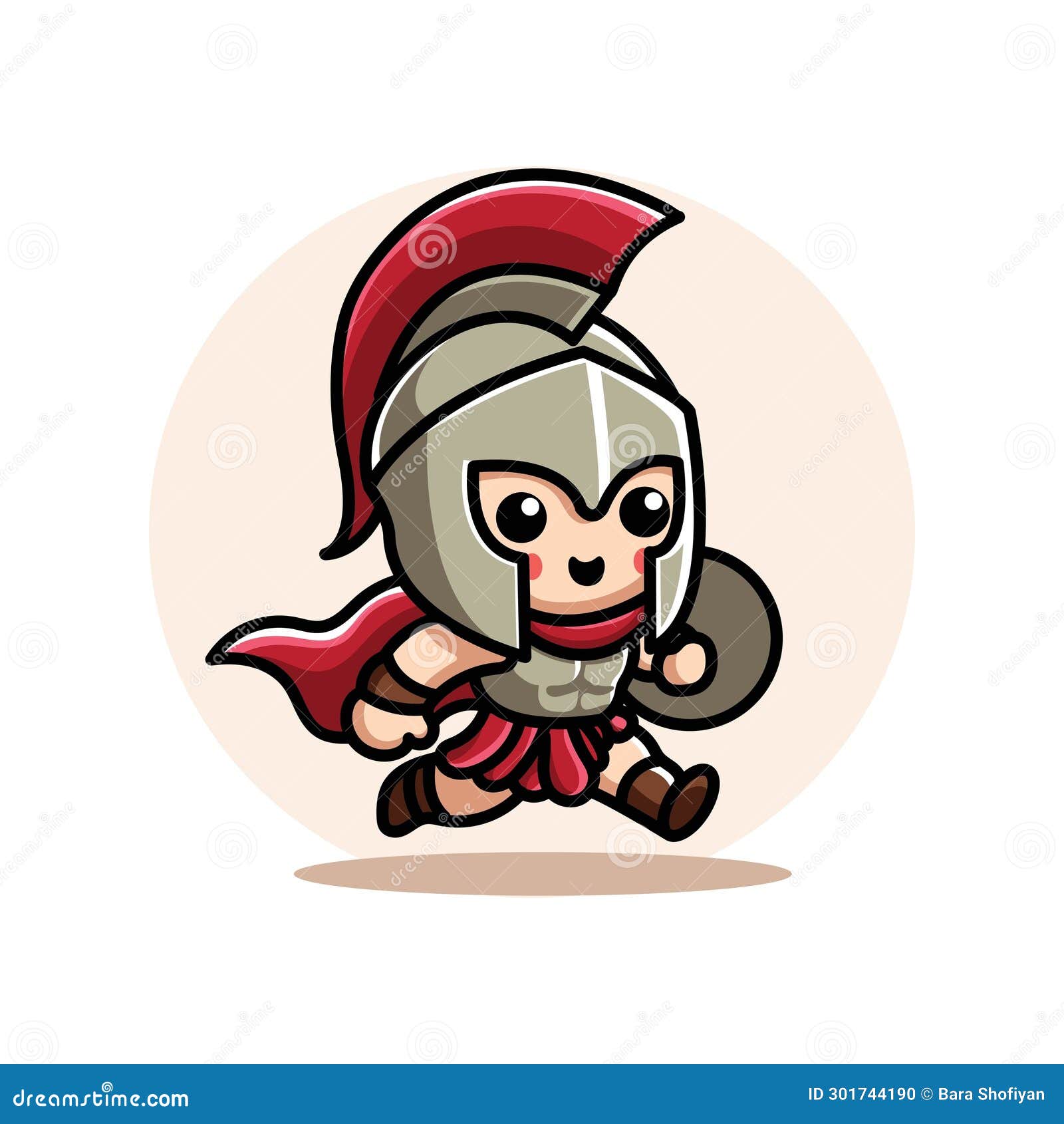 Cute Vector Design Illustration of a Running Spartan Stock Vector ...