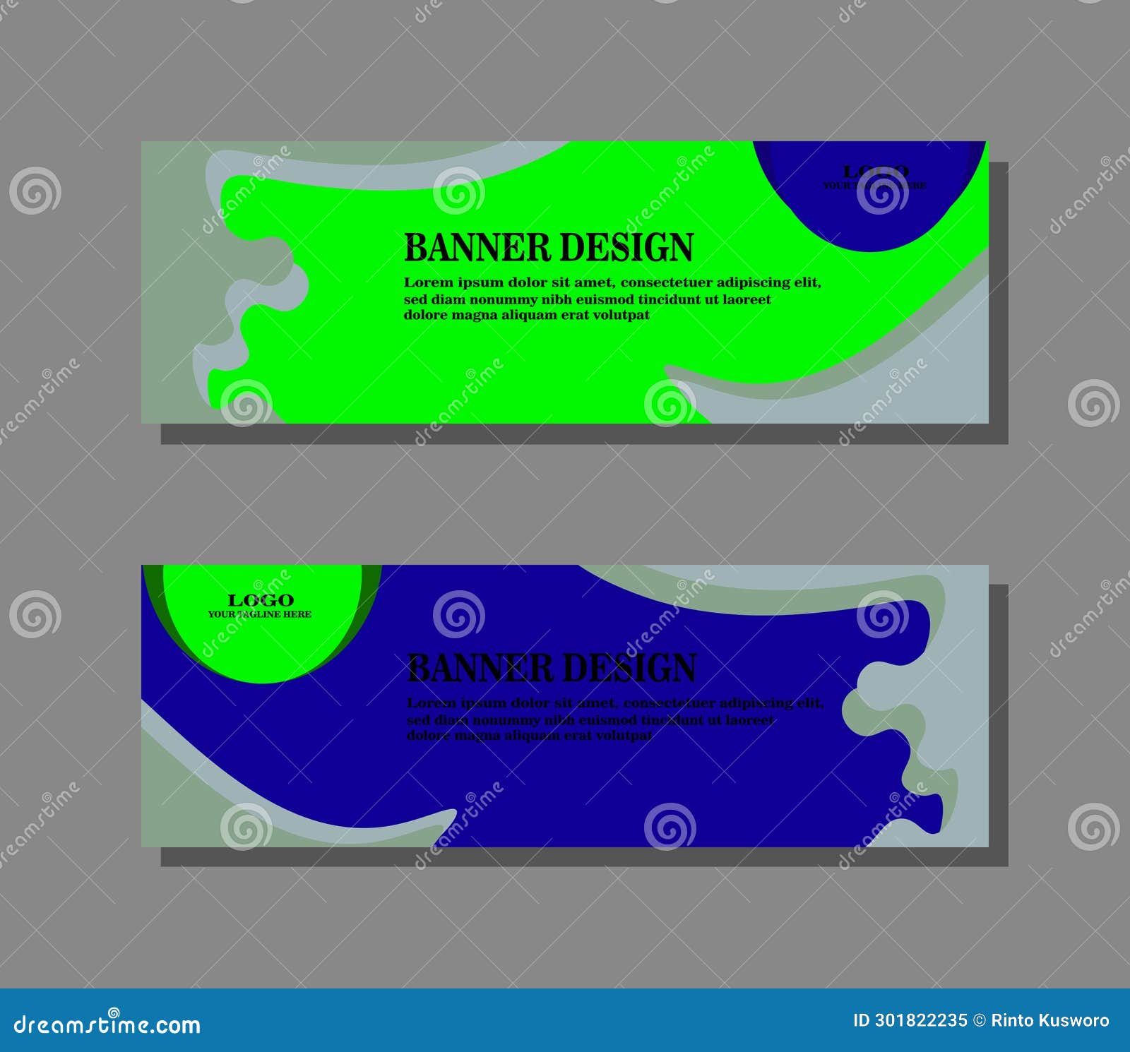 Blue and green banner set. stock vector. Illustration of concept ...