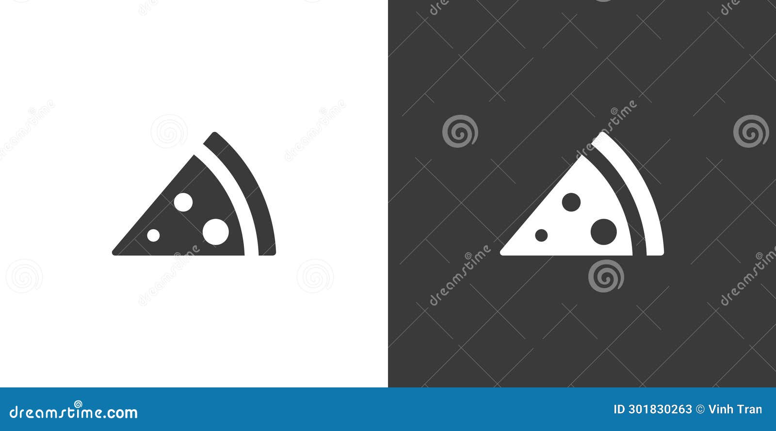 Minimalist Pizza Slice Icon: Black Silhouette on White Background and ...