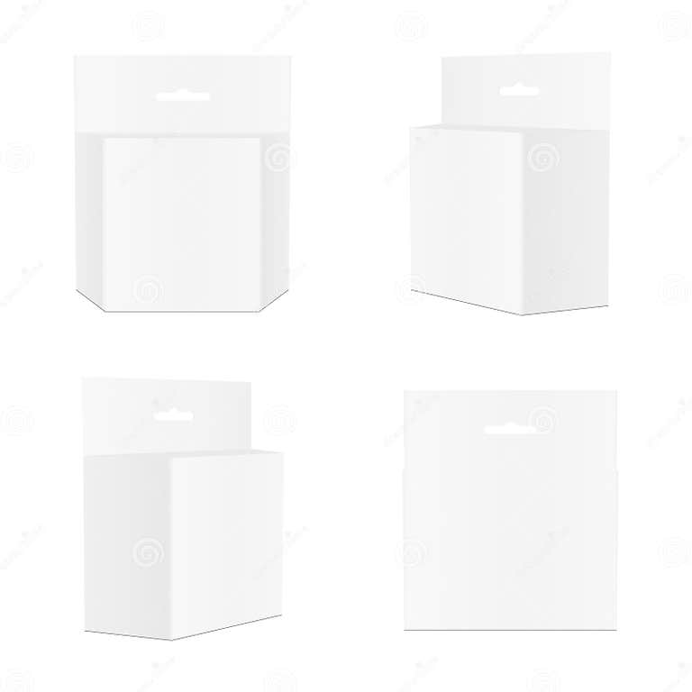Polygonal Box with Hanging Hole, Euro Slot, Front, Side, Back View ...