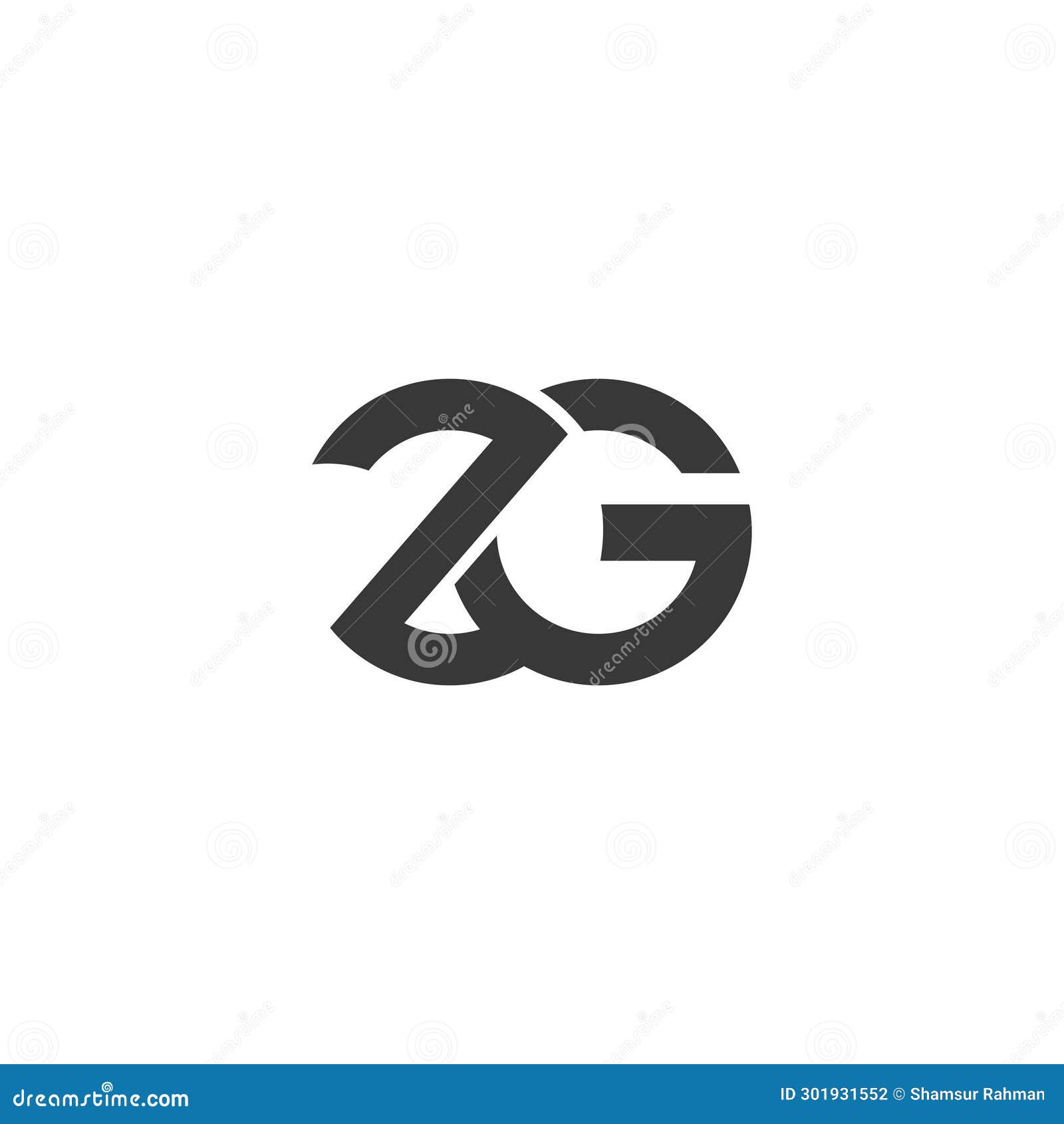 Alphabet Initials Logo ZG, GZ, Z and G Stock Vector - Illustration of ...