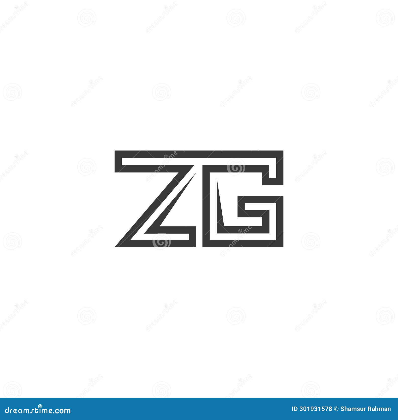 Alphabet Initials Logo ZG, GZ, Z and G Stock Vector - Illustration of ...