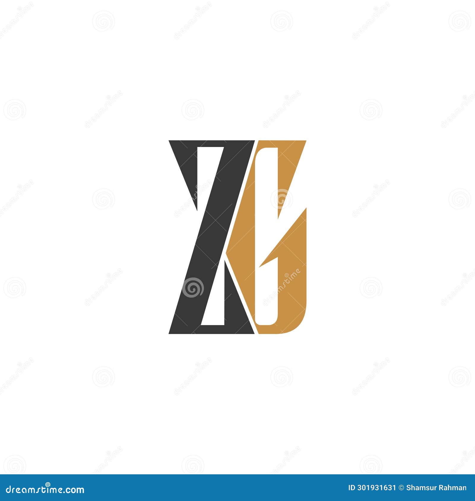 Alphabet Initials Logo ZG, GZ, Z and G Stock Vector - Illustration of ...