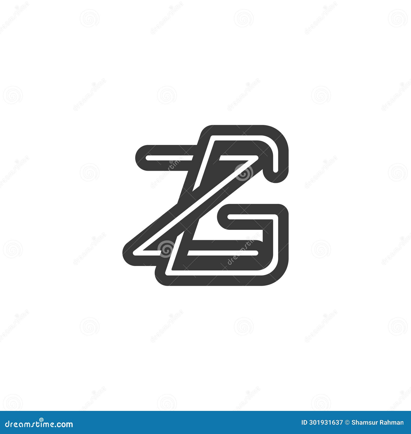 Alphabet Initials Logo ZG, GZ, Z and G Stock Vector - Illustration of ...