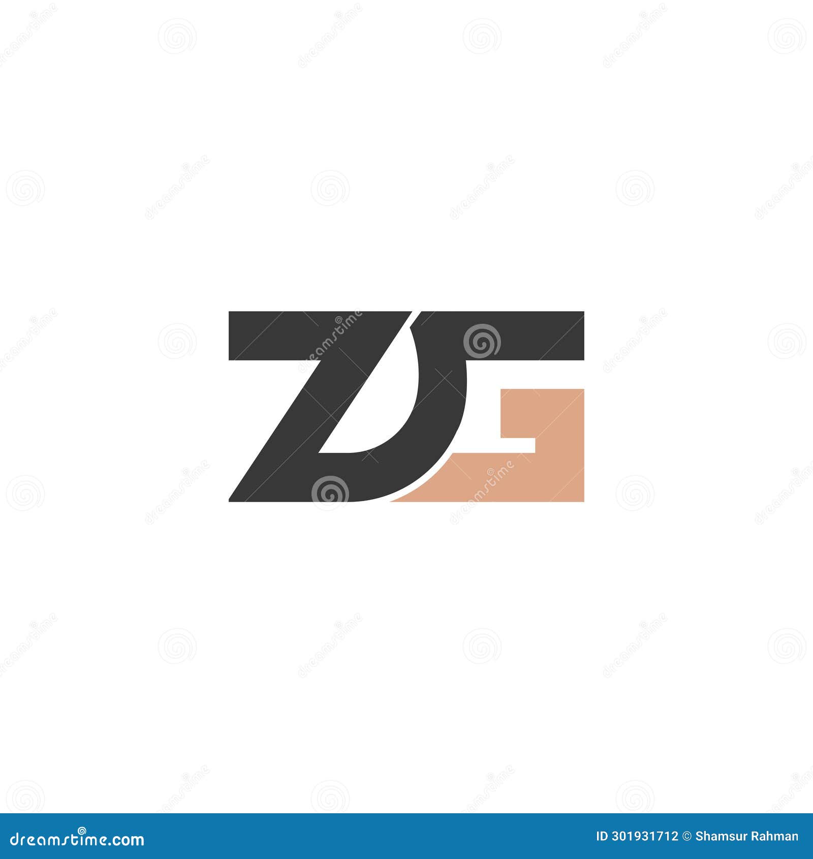 Alphabet Initials Logo ZG, GZ, Z and G Stock Vector - Illustration of ...