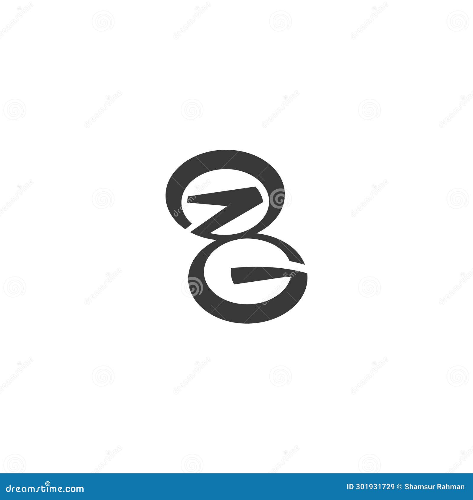 Alphabet Initials Logo ZG, GZ, Z and G Stock Vector - Illustration of ...