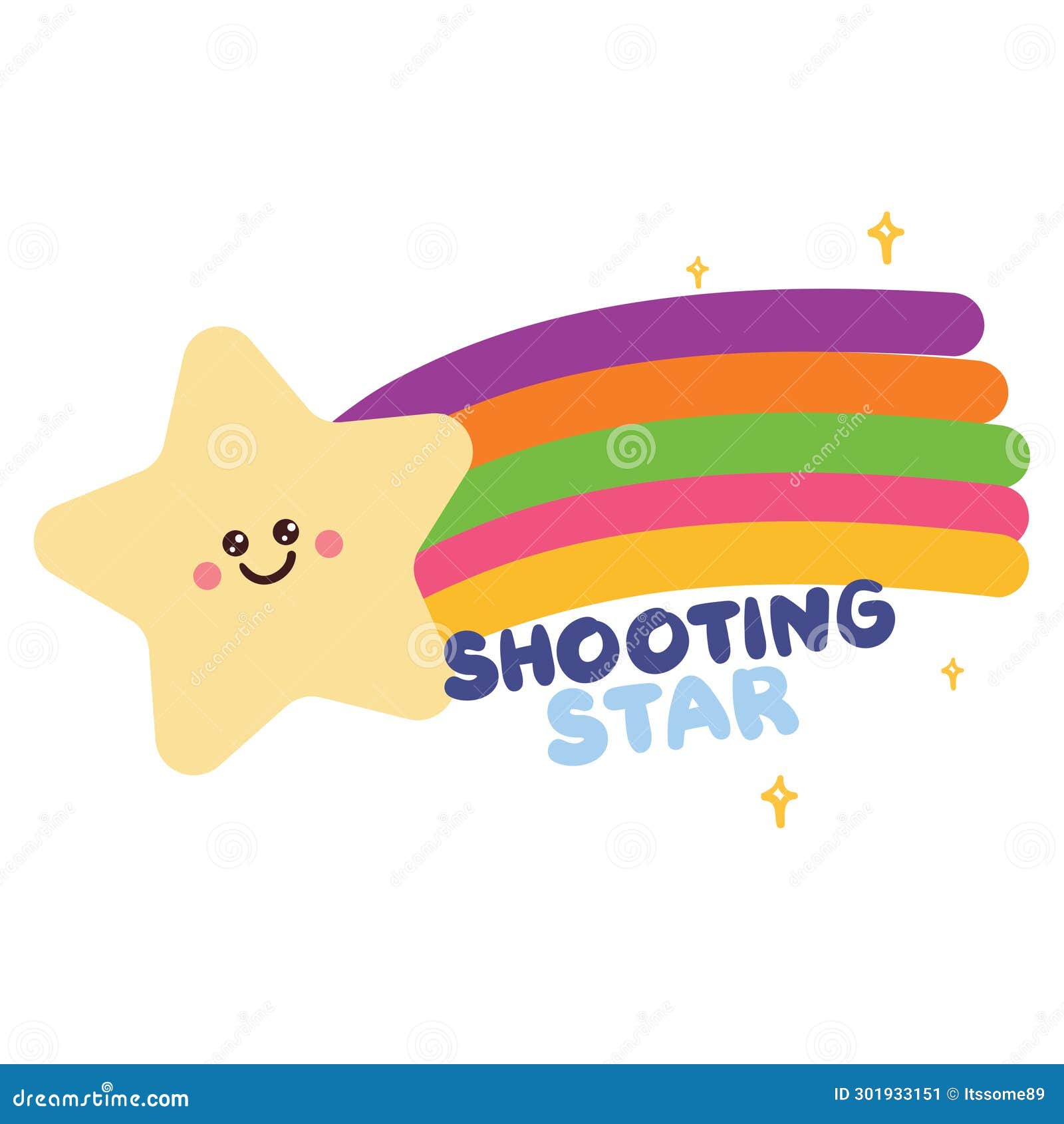 Hand Drawing Cartoon Shooting Star Stock Vector - Illustration of ...