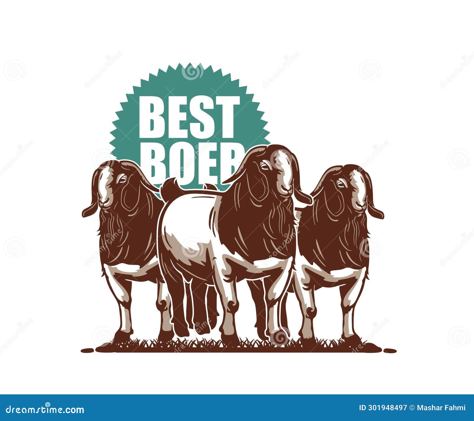 BIG and STRONG BOER GOAT STANDING LOGO Stock Illustration ...