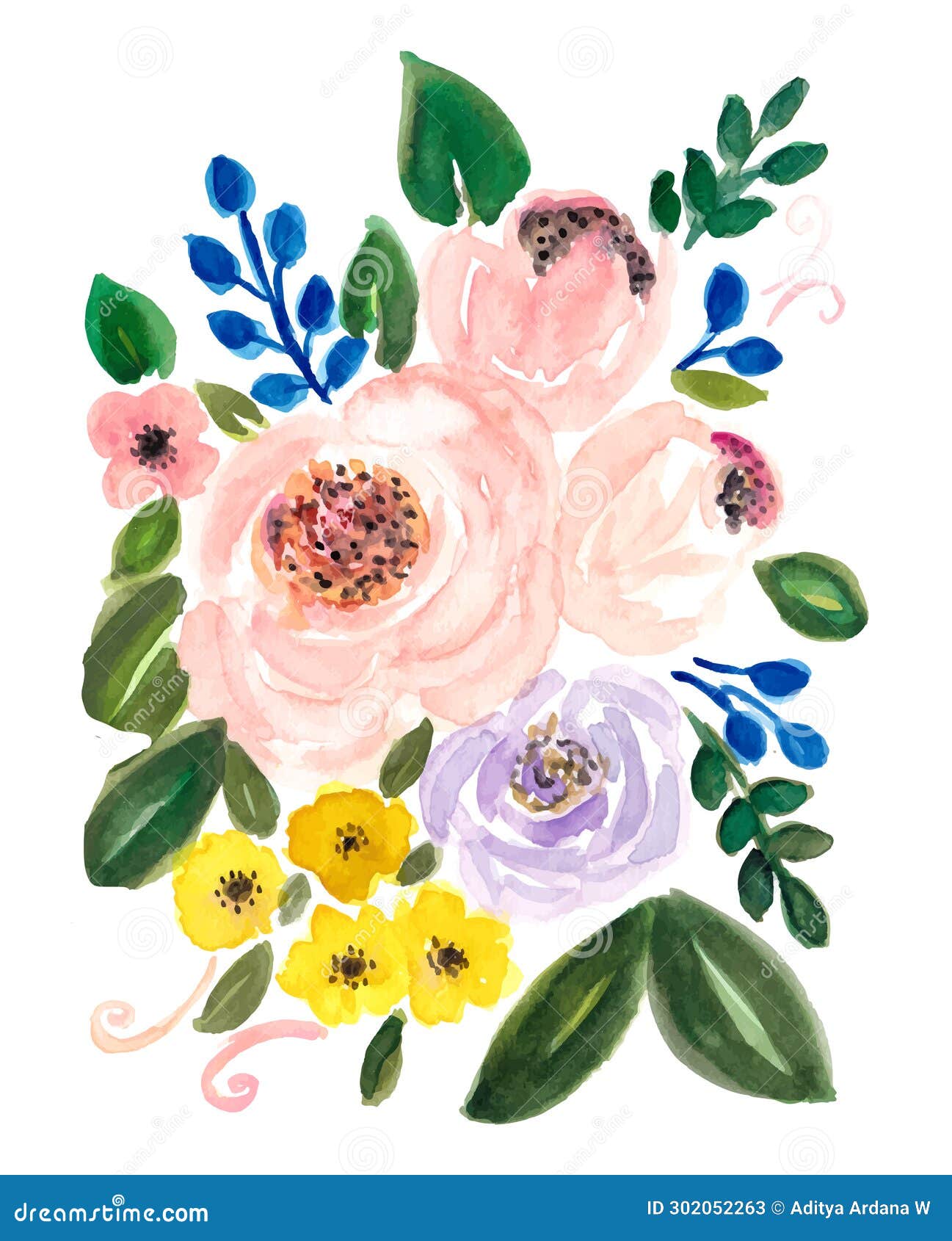 Valentine Watercolor Art, Butterfly, Arrow, Love Themes Stock Vector ...