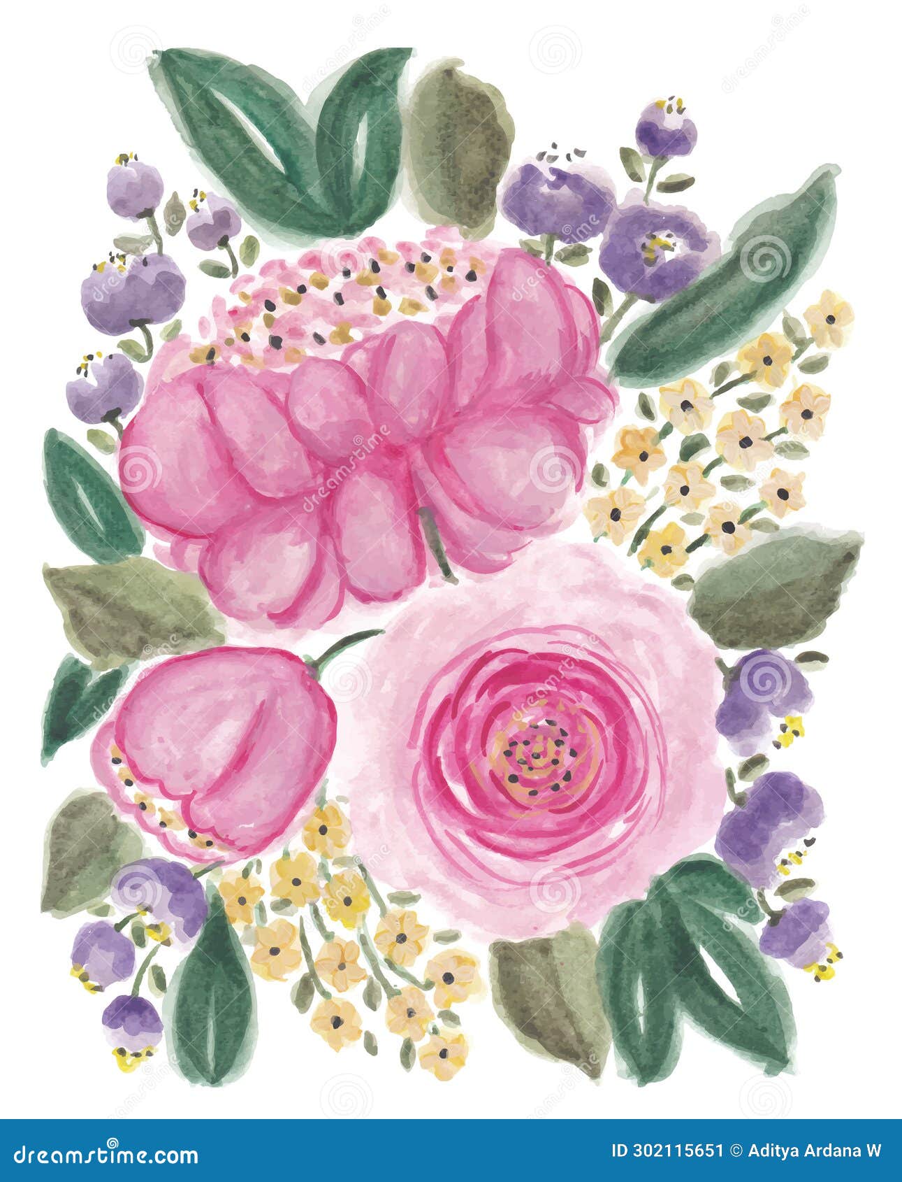 Pastel Loose Floral Watercolor Art Stock Vector - Illustration of ...