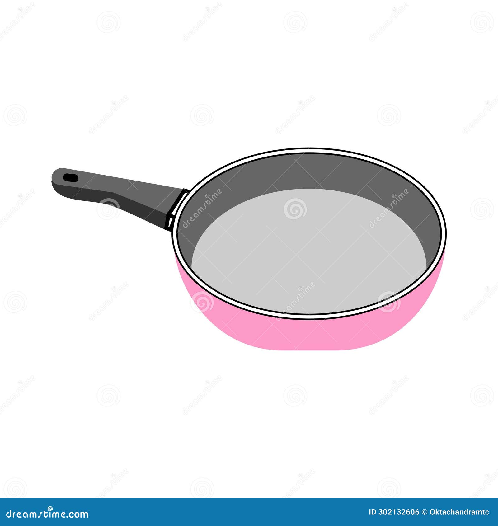 Frying Pan Isolated on White Background. Vector Illustration in Flat ...