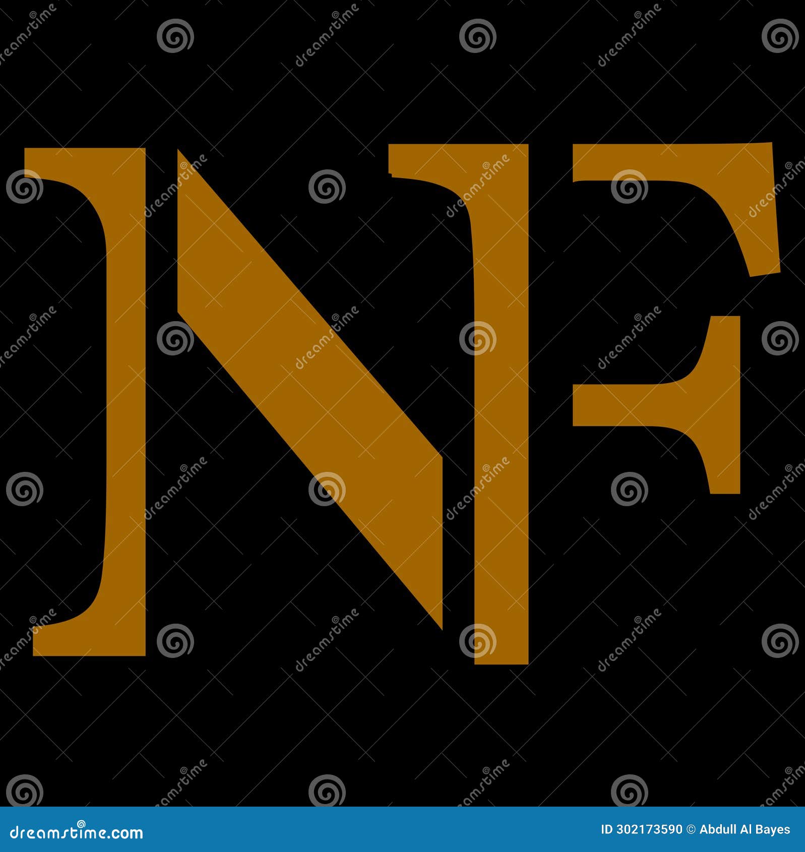 NF Letter Branding Logo Design with a Leaf.. Stock Vector ...