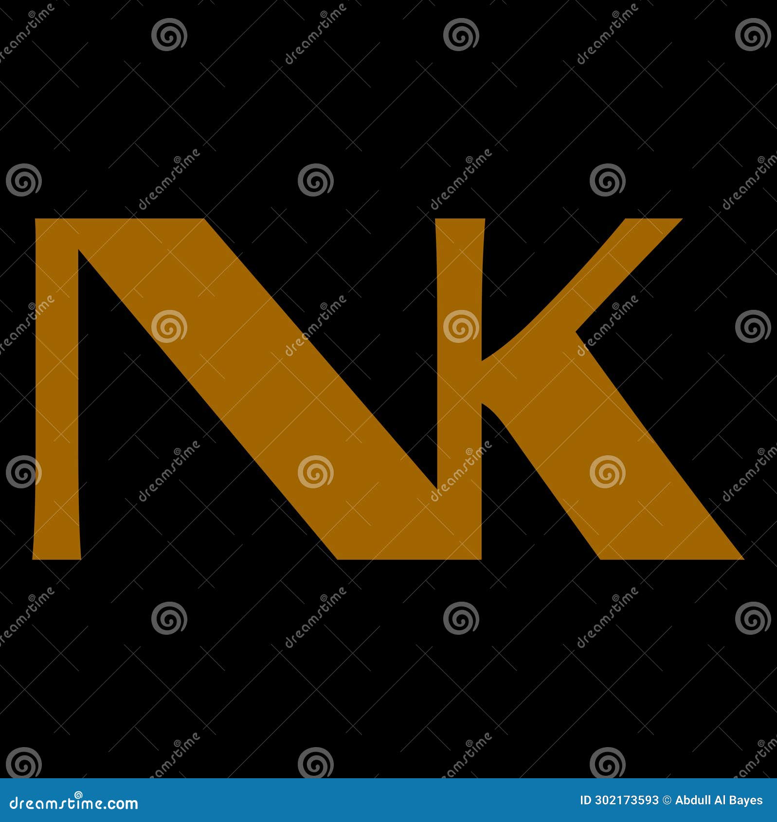 NK Letter Branding Logo Design with a Leaf Stock Vector - Illustration ...