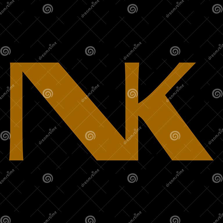 NK Letter Branding Logo Design with a Leaf Stock Vector - Illustration ...