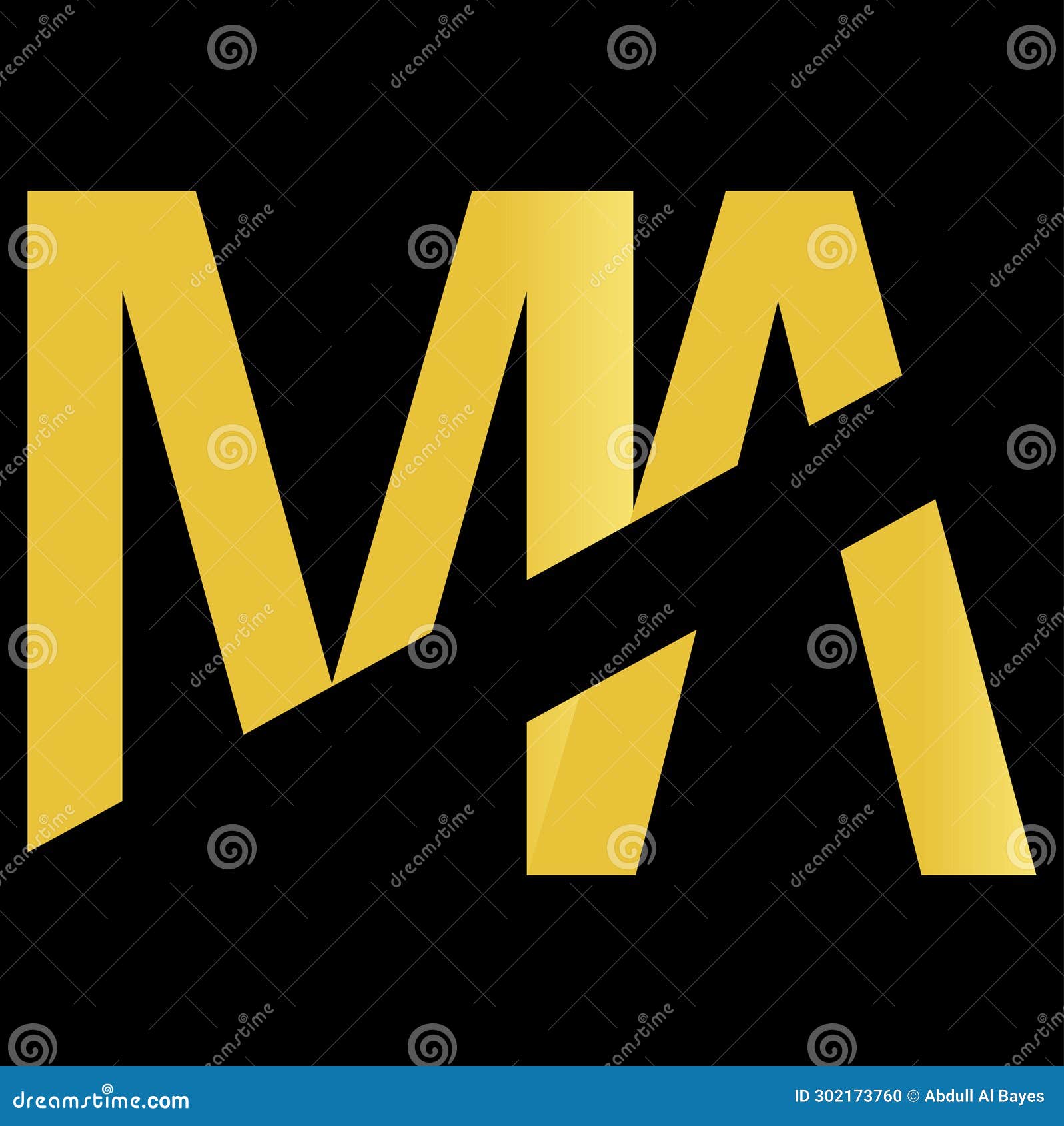 MA Letter Branding Logo Design with a Leaf Stock Vector - Illustration ...