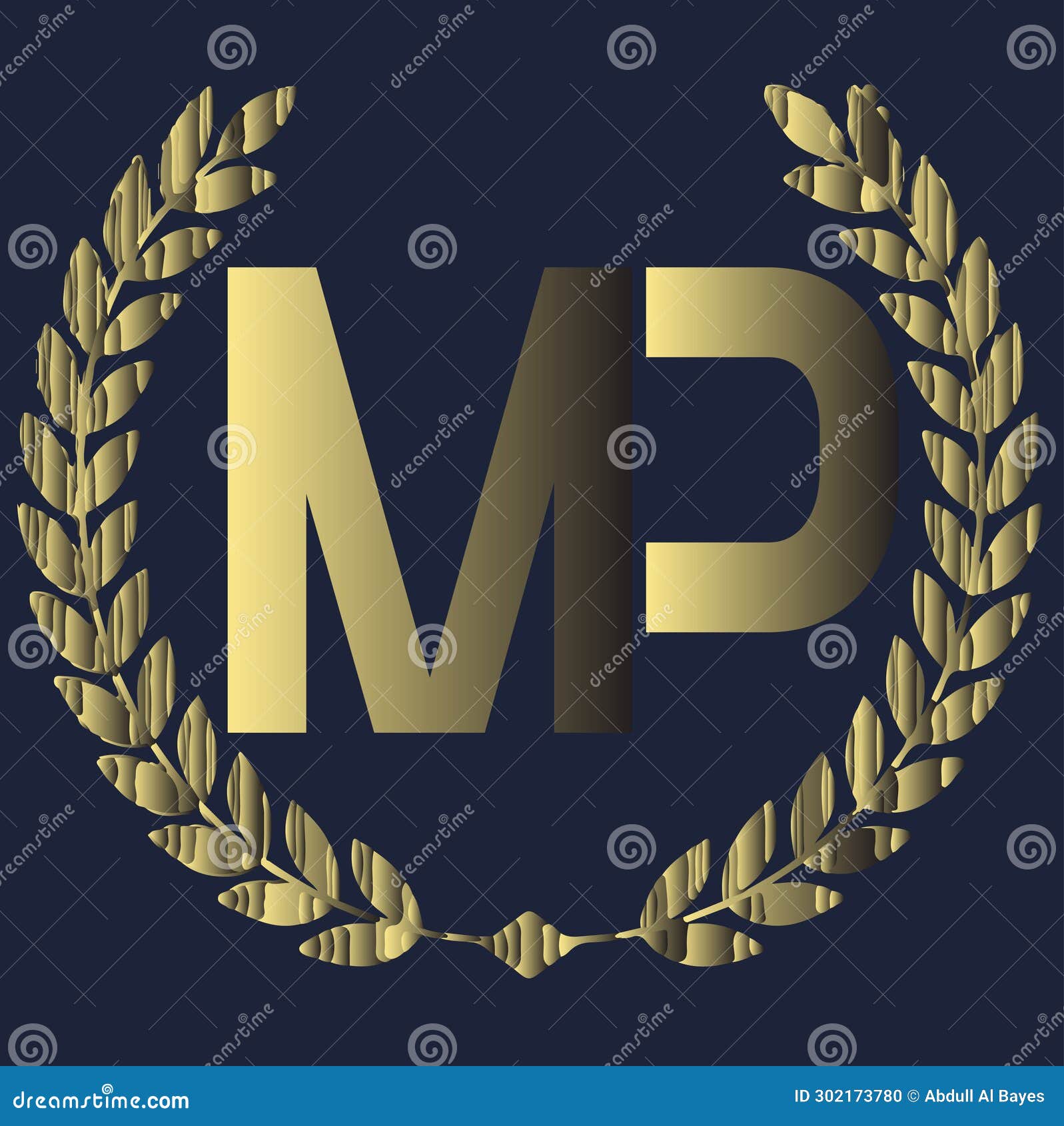 MP Letter Branding Logo Design with a Leaf.. Stock Vector ...