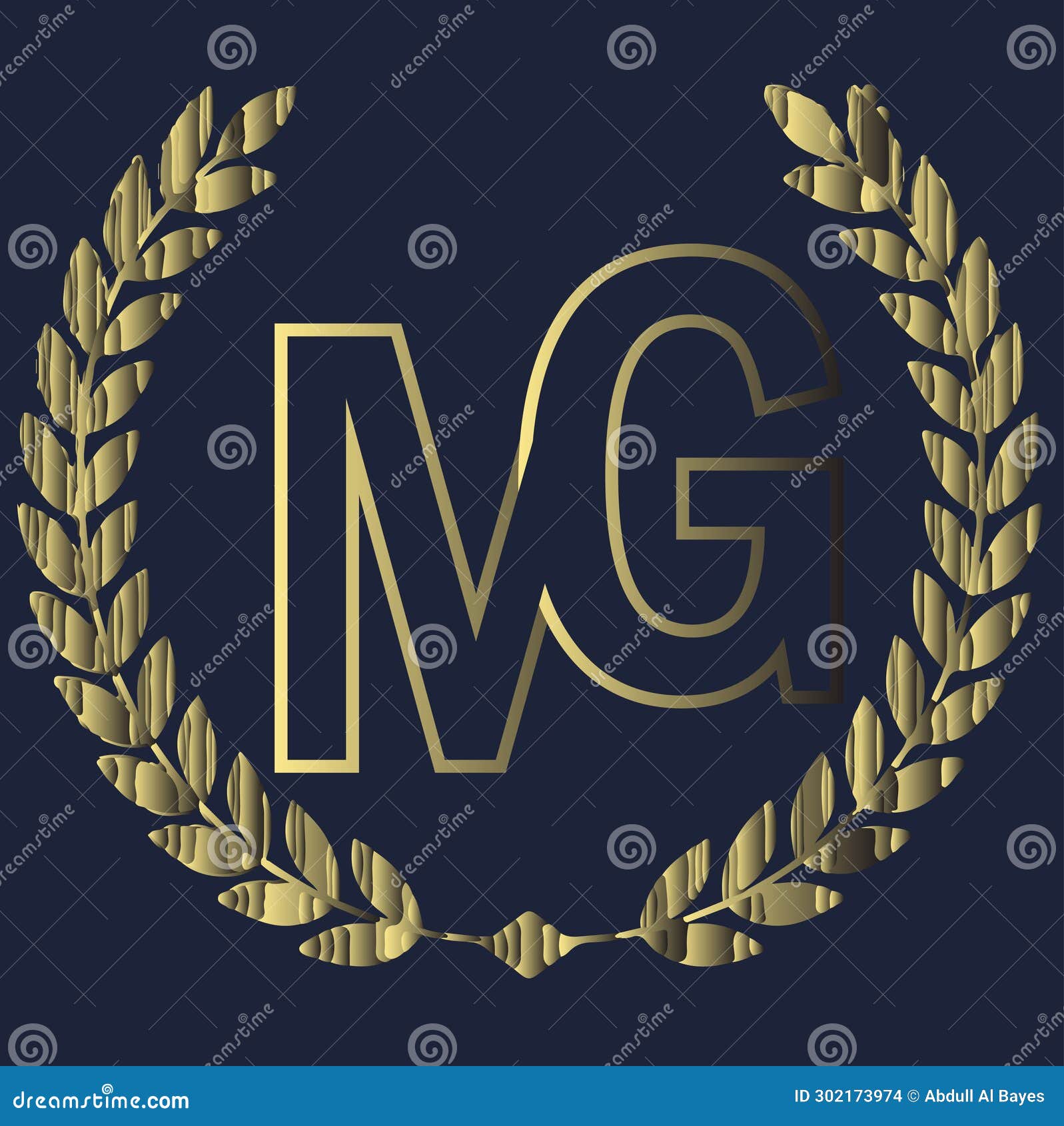 MG Letter Branding Logo Design with a Leaf.. Stock Vector ...